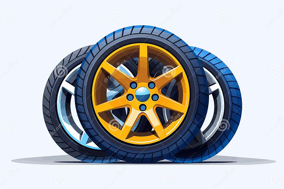Stack of Car Wheels Isolated Vector Style Illustration Stock Vector ...