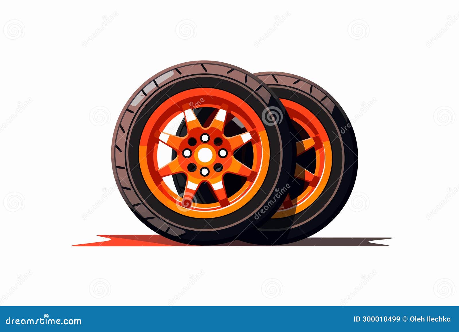 Stack of Car Wheels Isolated Vector Style Illustration Stock Vector ...