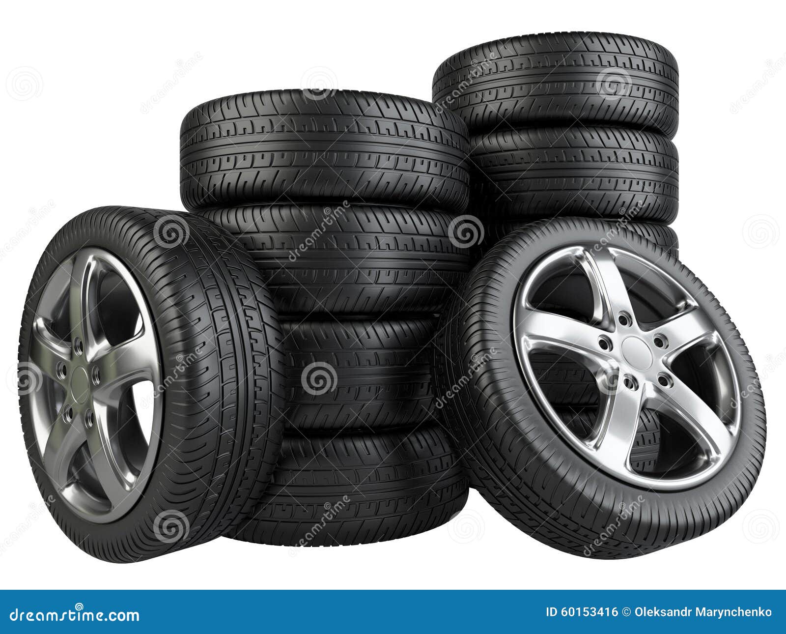 Stack of car wheels stock illustration. Illustration of stacked - 60153416