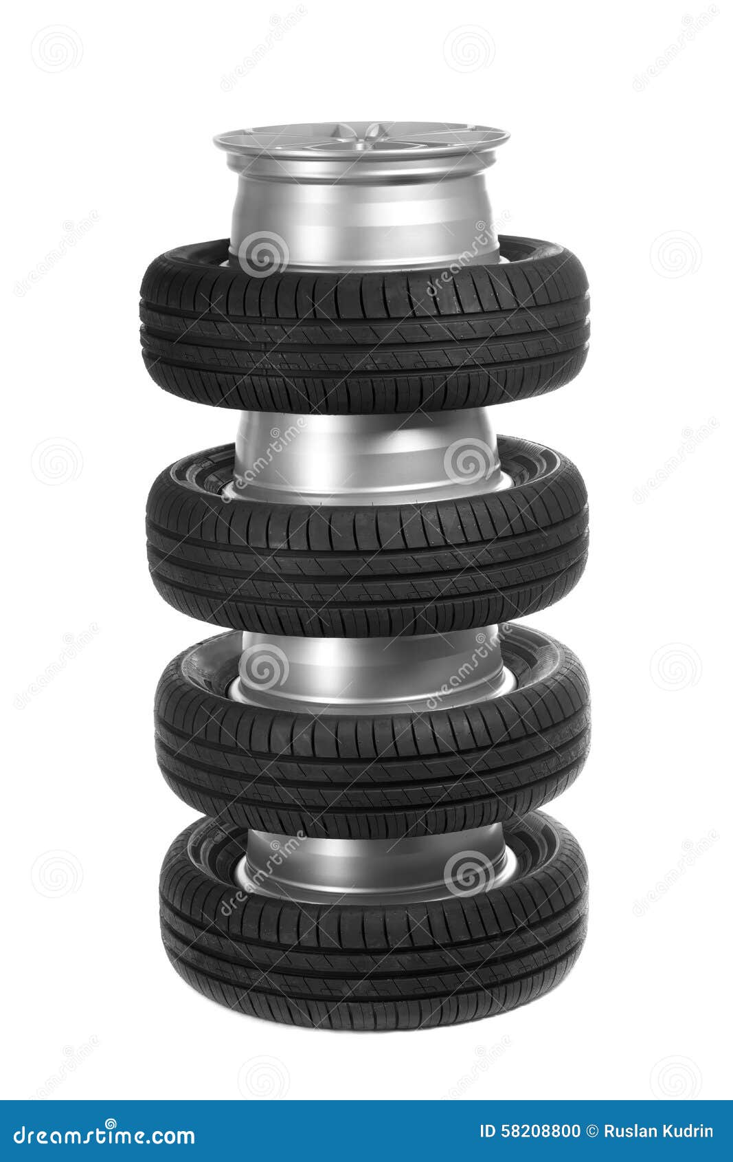 Stack of Car Wheels and Tires. Stock Photo - Image of detail, iron ...