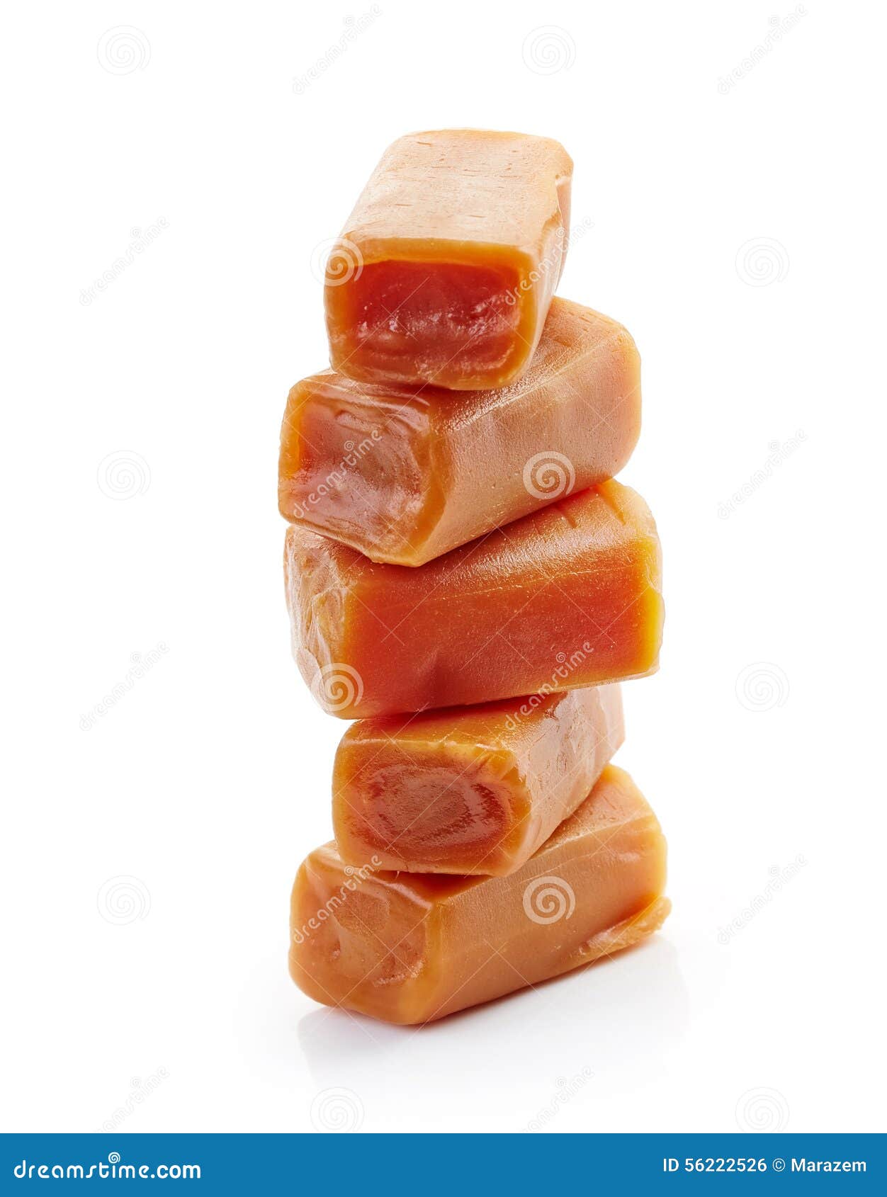 Stack of caramel candies stock photo. Image of product - 56222526