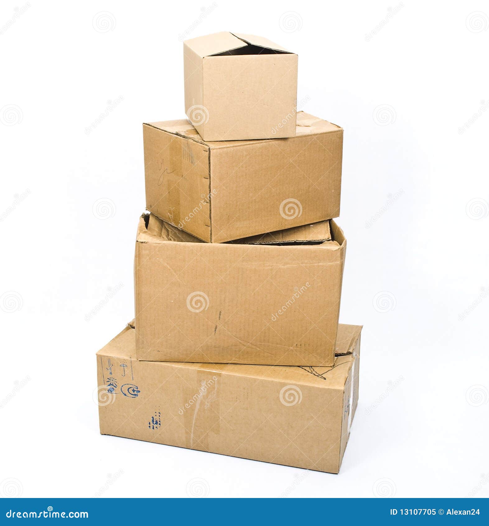 Stack of cardboard box stock image. Image of fedex, cardboard - 13107705