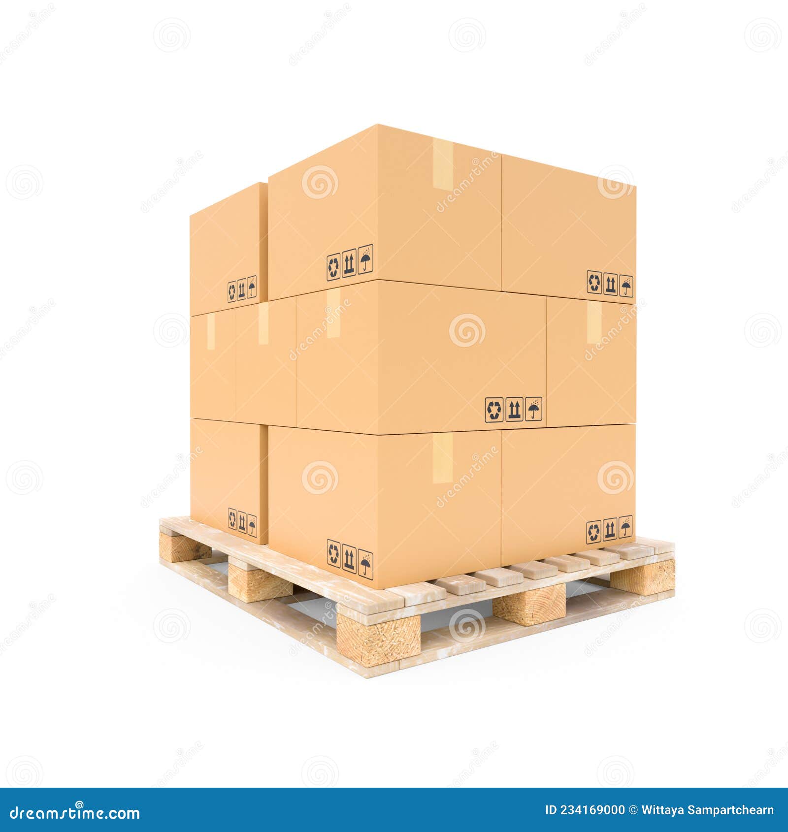 Stack of Cardboard Box with Brown OPP Packaging Tape on Wooden Shipping ...
