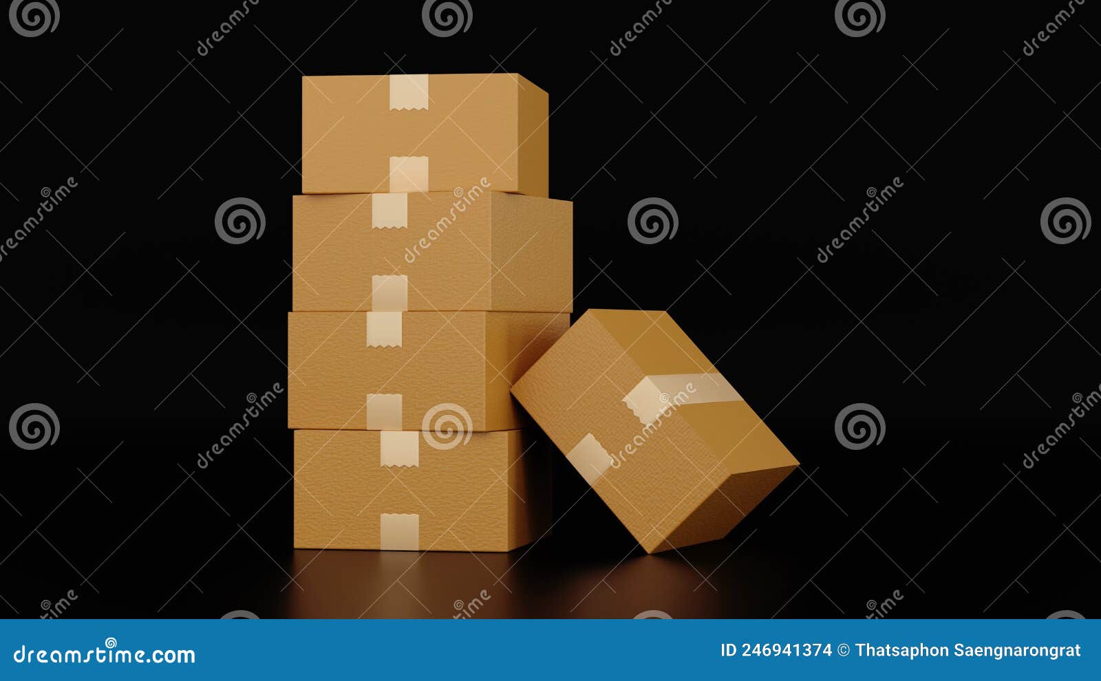 Stack of Cardboard Box Carton or Parcel. Concept of Delivering Goods ...