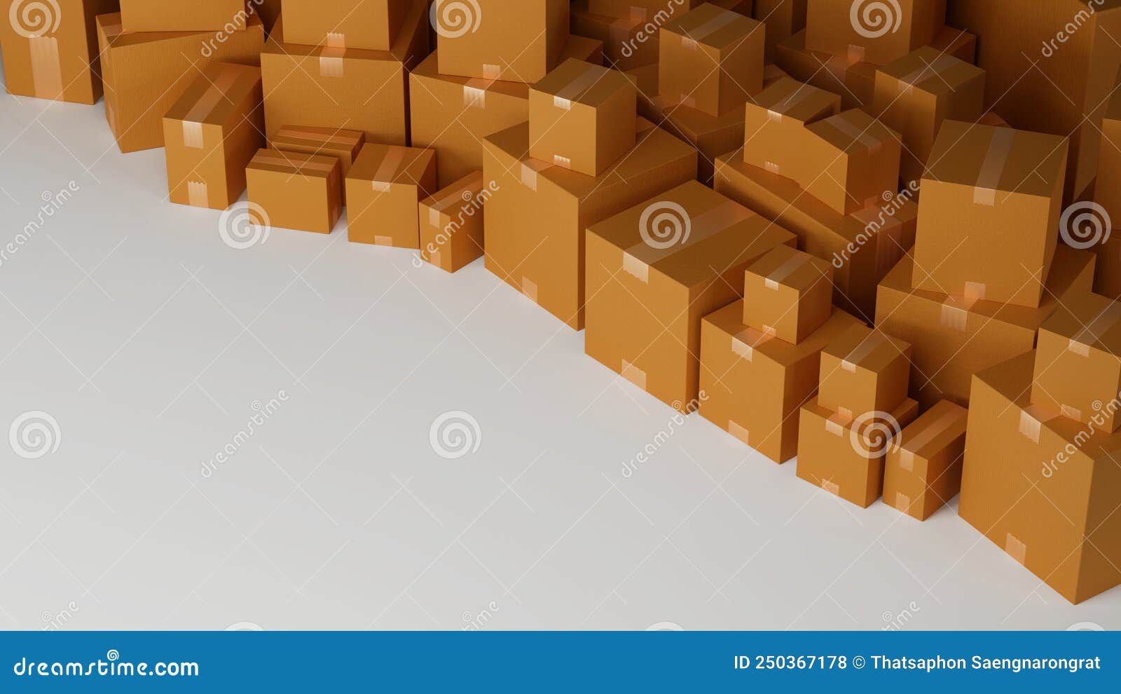 Stack of Cardboard Box Carton or Parcel. Concept of Delivering Goods ...