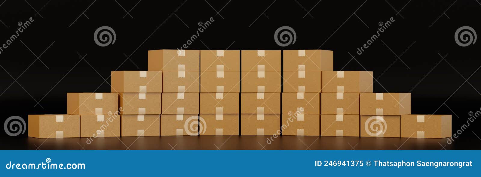 Stack of Cardboard Box Carton or Parcel. Concept of Delivering Goods ...