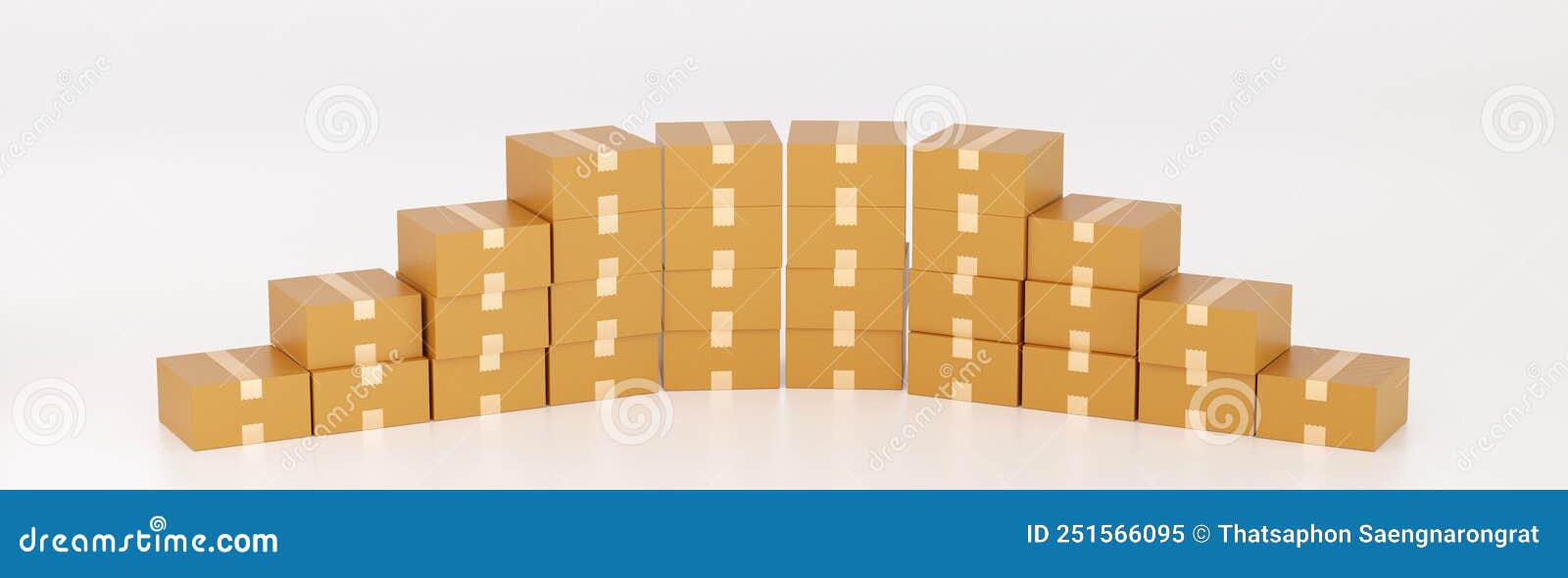 Stack of Cardboard Box Carton or Parcel. Concept of Delivering Goods ...
