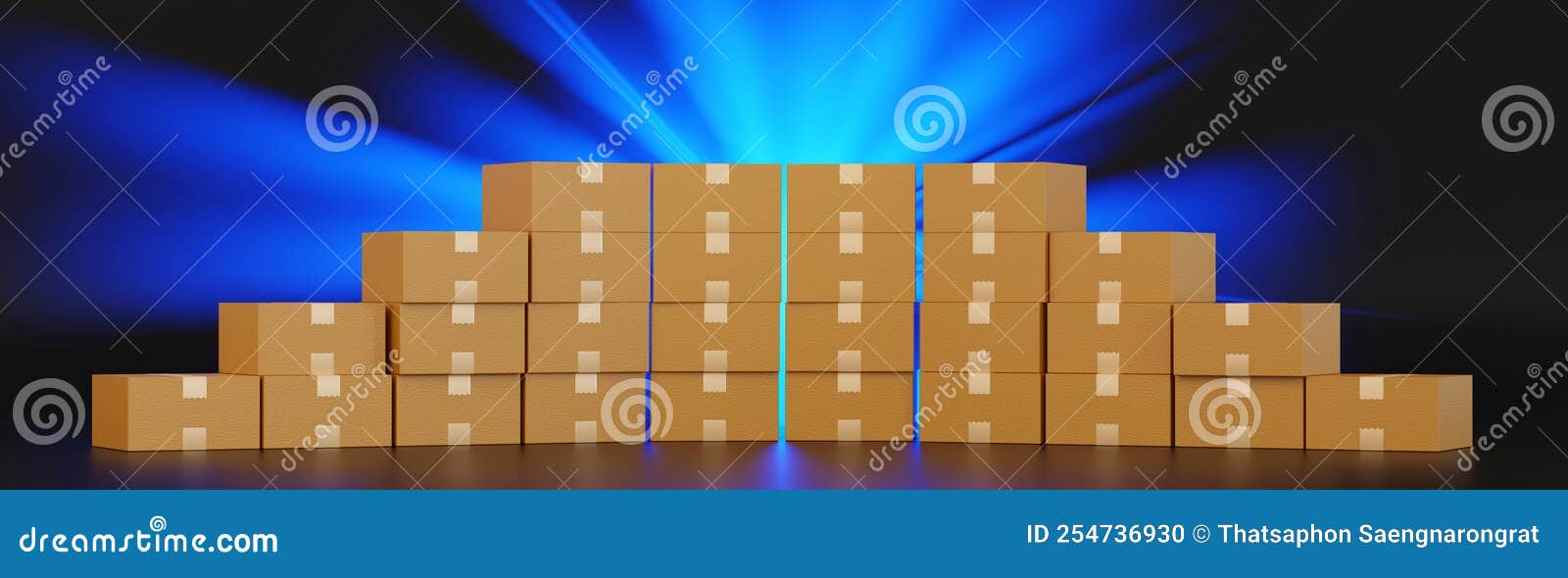 Stack of Cardboard Box Carton or Parcel. Concept of Delivering Goods ...