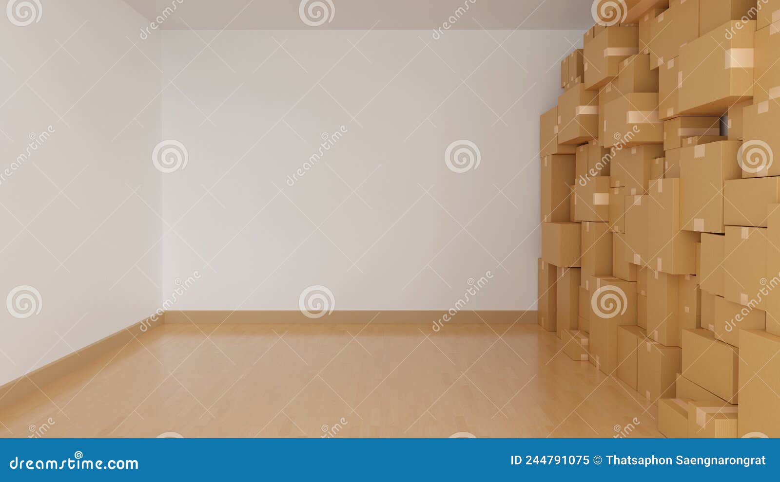 Stack of Cardboard Box Carton or Parcel in Logistics Warehouse. Concept ...