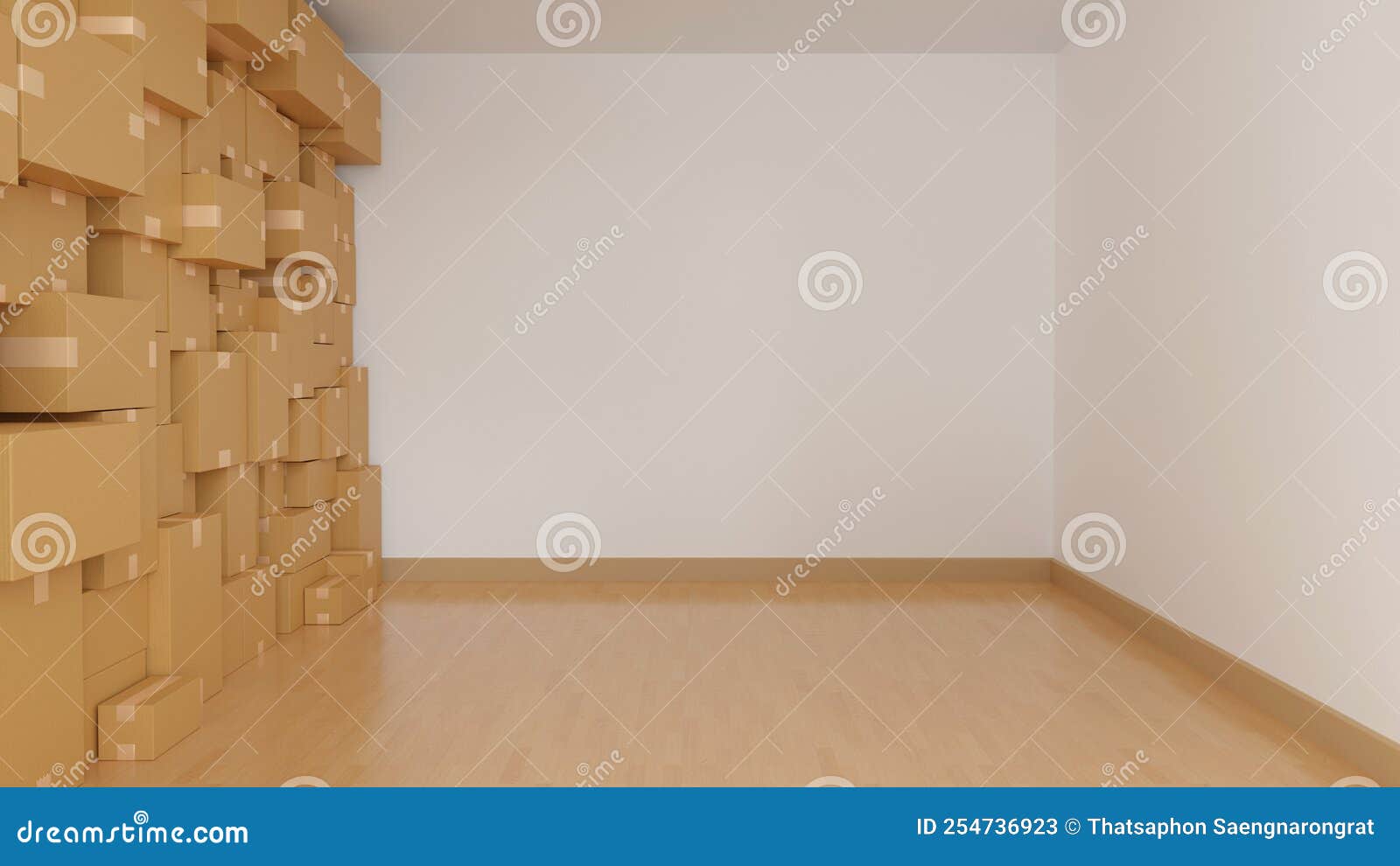 Stack of Cardboard Box Carton or Parcel in Logistics Warehouse. Concept ...