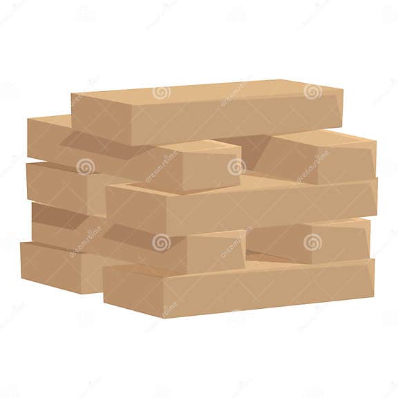Stack of Cardboard Boxes Balancing Precariously Forming a Tower Stock ...