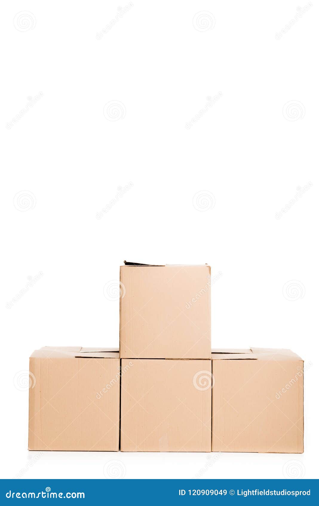 Stack of Cardboard Boxes, Isolated Stock Image - Image of isolated ...