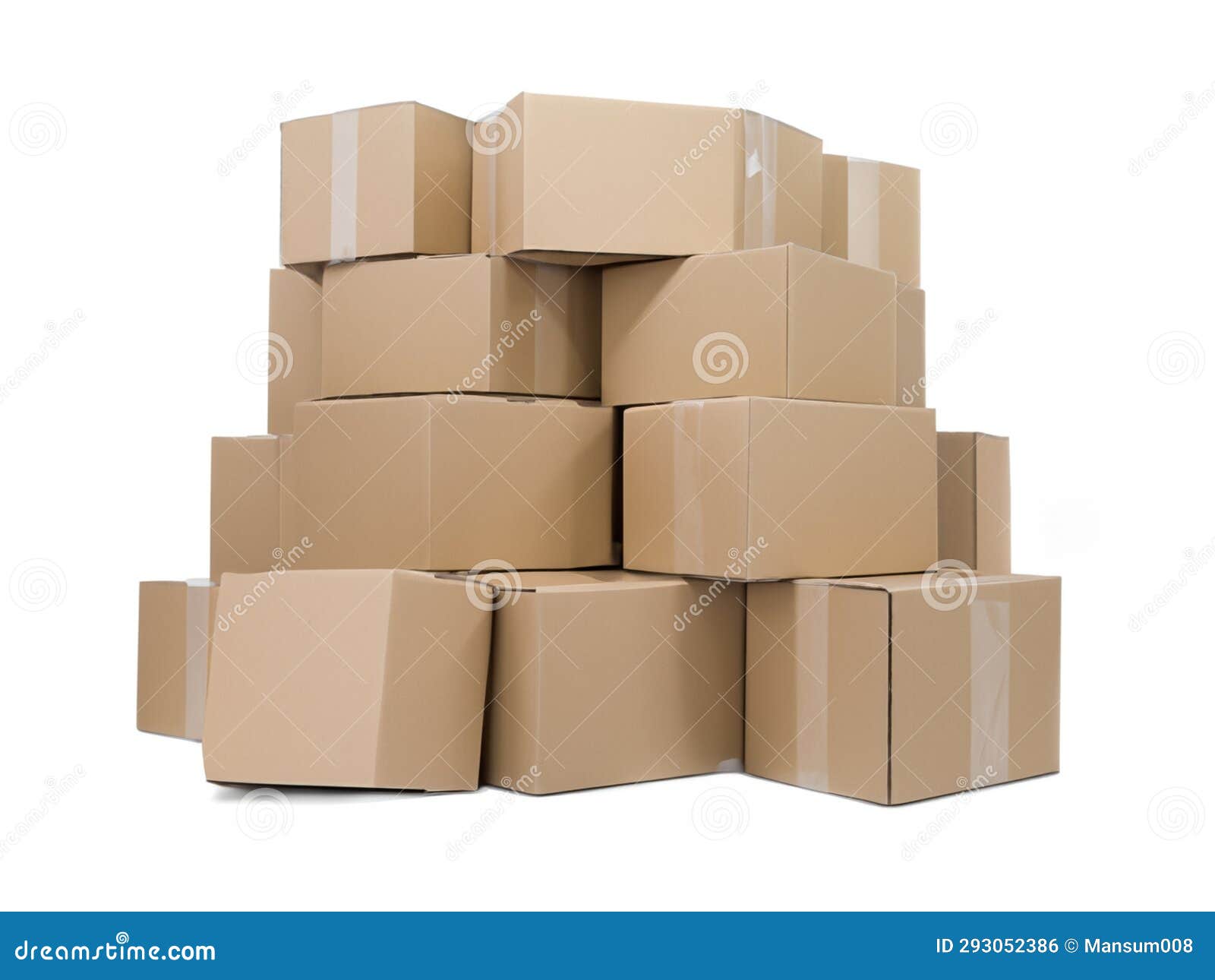 Stack of Cardboard Boxes Isolated on a White Background Stock Photo ...