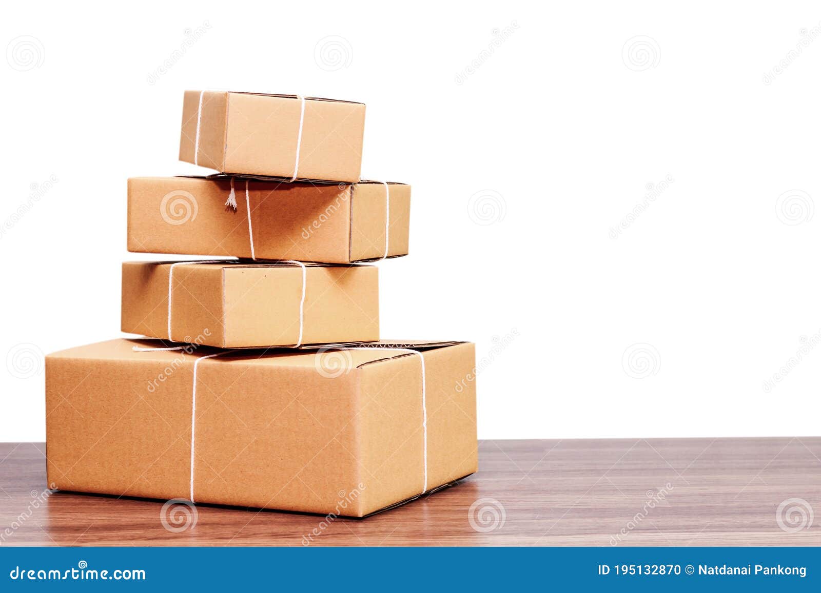 Stack of Cardboard Boxes Isolated on White Background Stock Photo ...