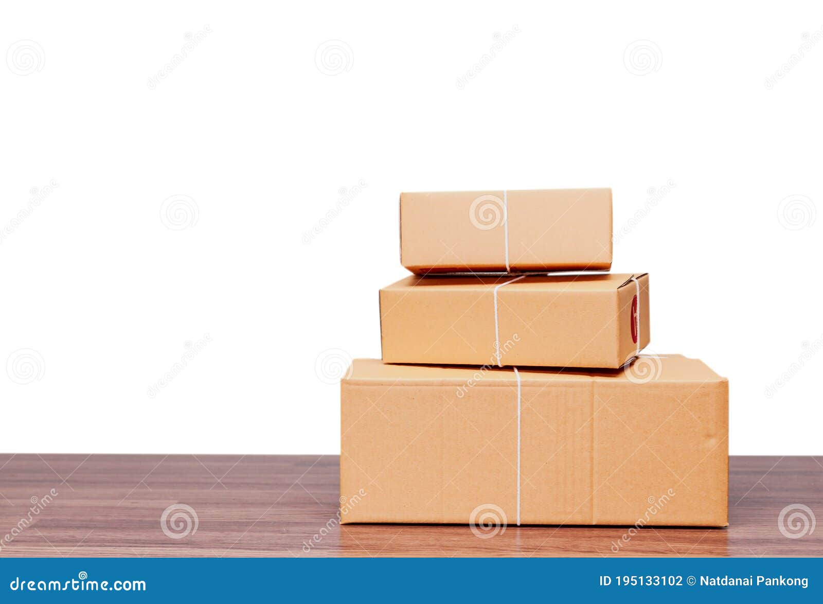 Stack of Cardboard Boxes Isolated on White Background Stock Photo ...