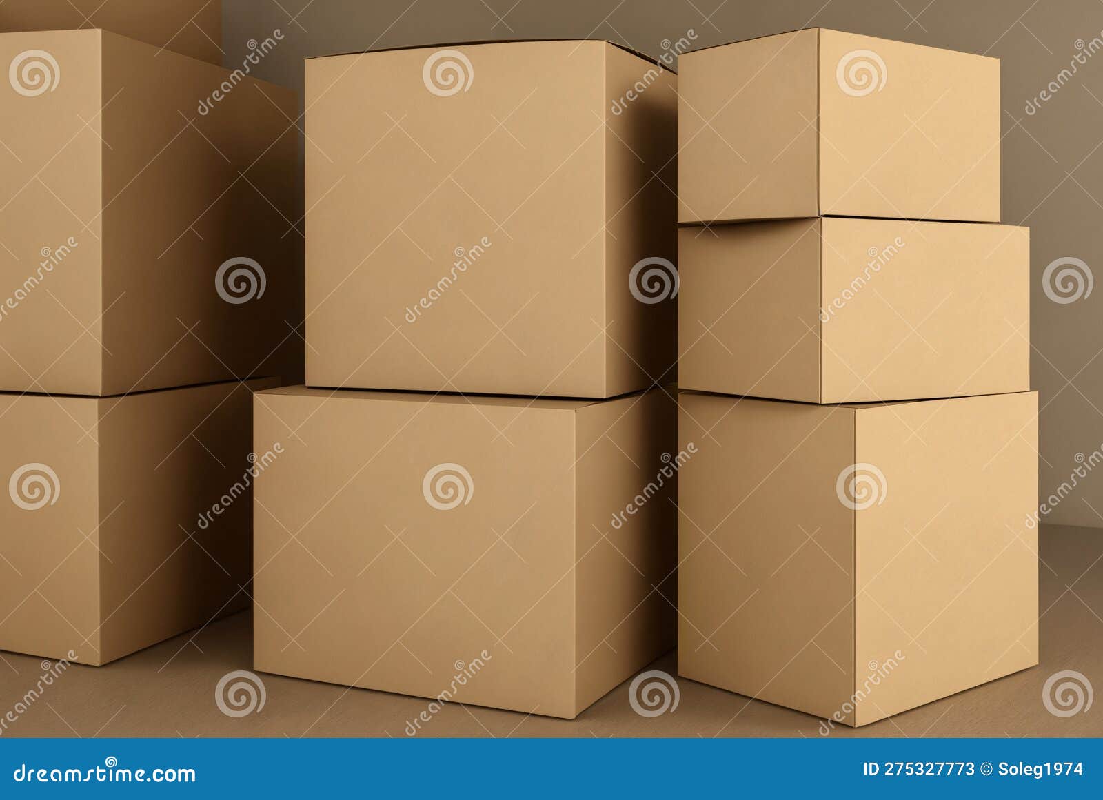 A Stack of Cardboard Boxes, a Lot of Objects. Generative AI Stock ...