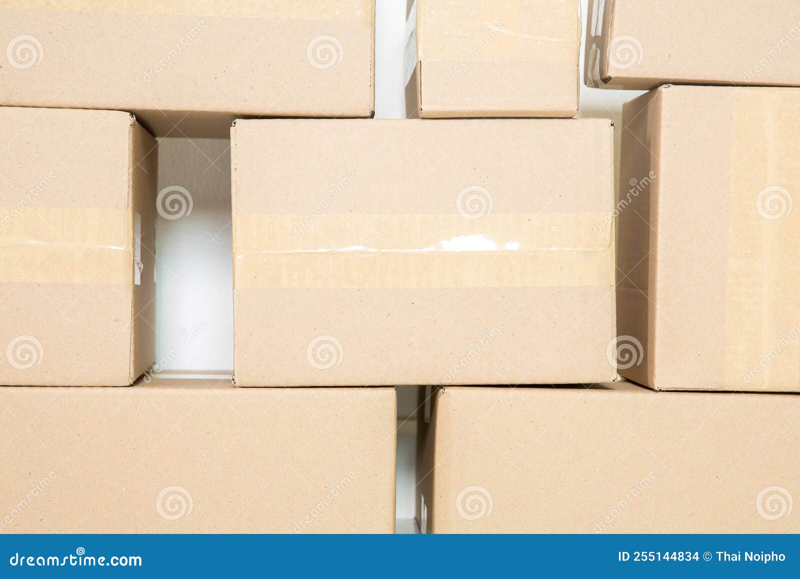 Stack of Cardboard Boxes for Moving, Empty Room with a White Wall and ...