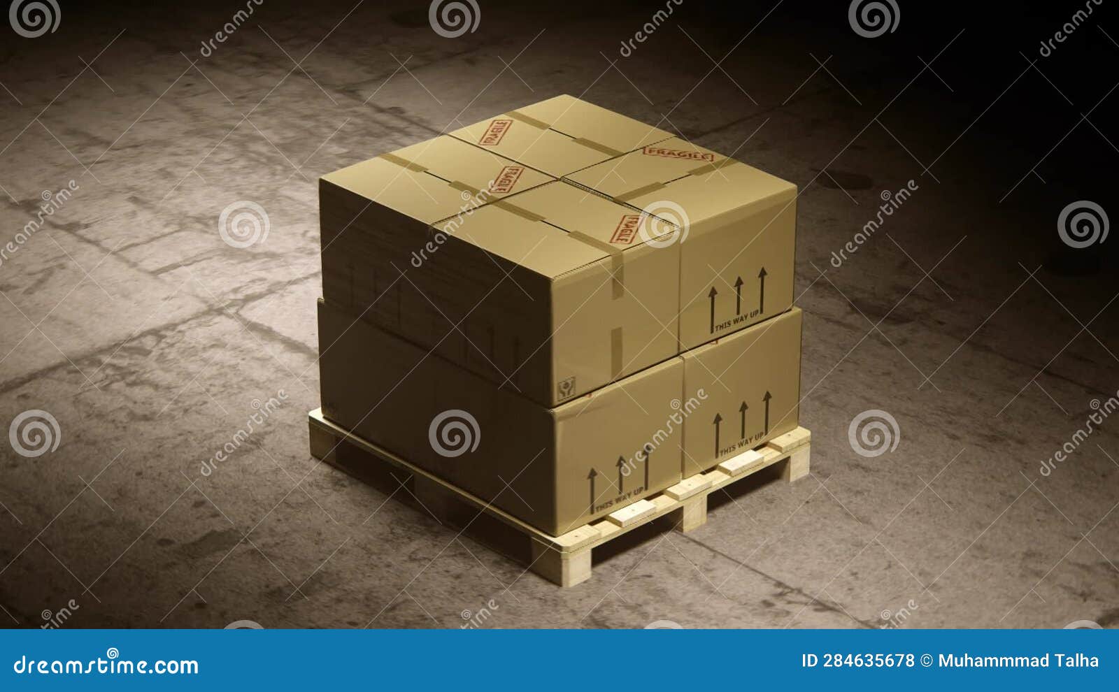 A Stack of Cardboard Boxes on a Pallet in the Warehouse Waiting for a ...
