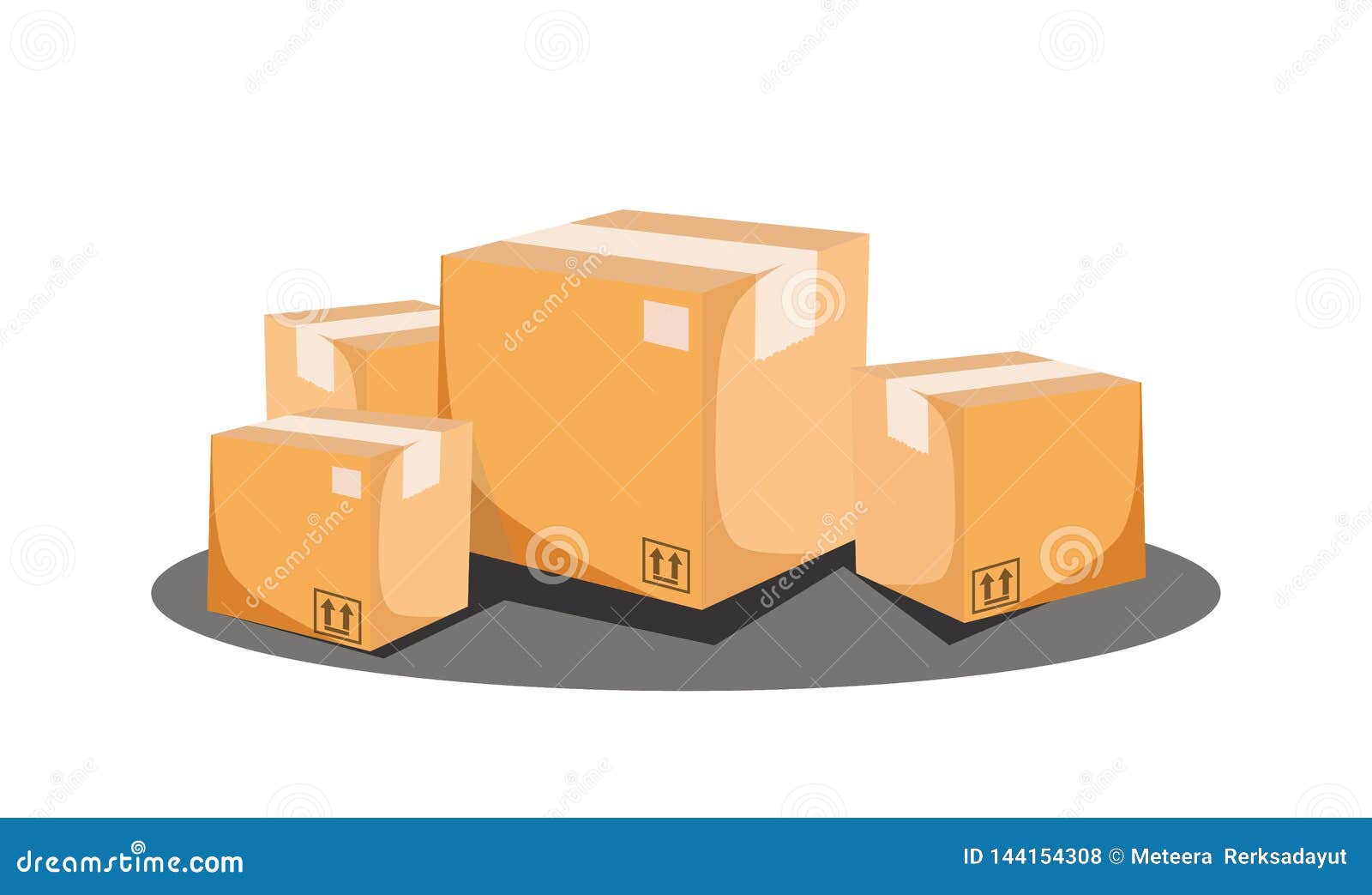 A stack of cardboard boxes stock illustration. Illustration of parcel ...