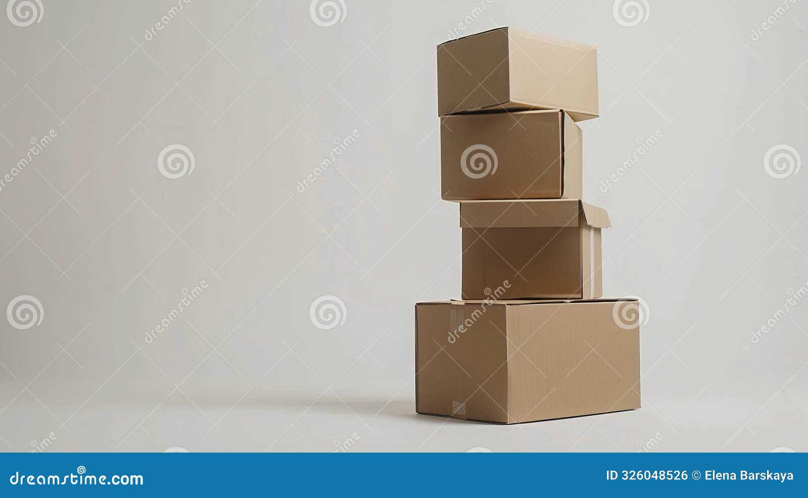 A Stack of Cardboard Boxes is Piled on Top of Each Other Stock Photo ...