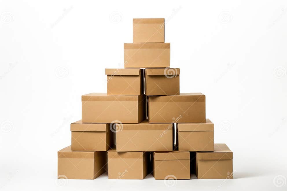 Stack of Cardboard Boxes. Storage Boxes, Cardboard Containers Stock ...
