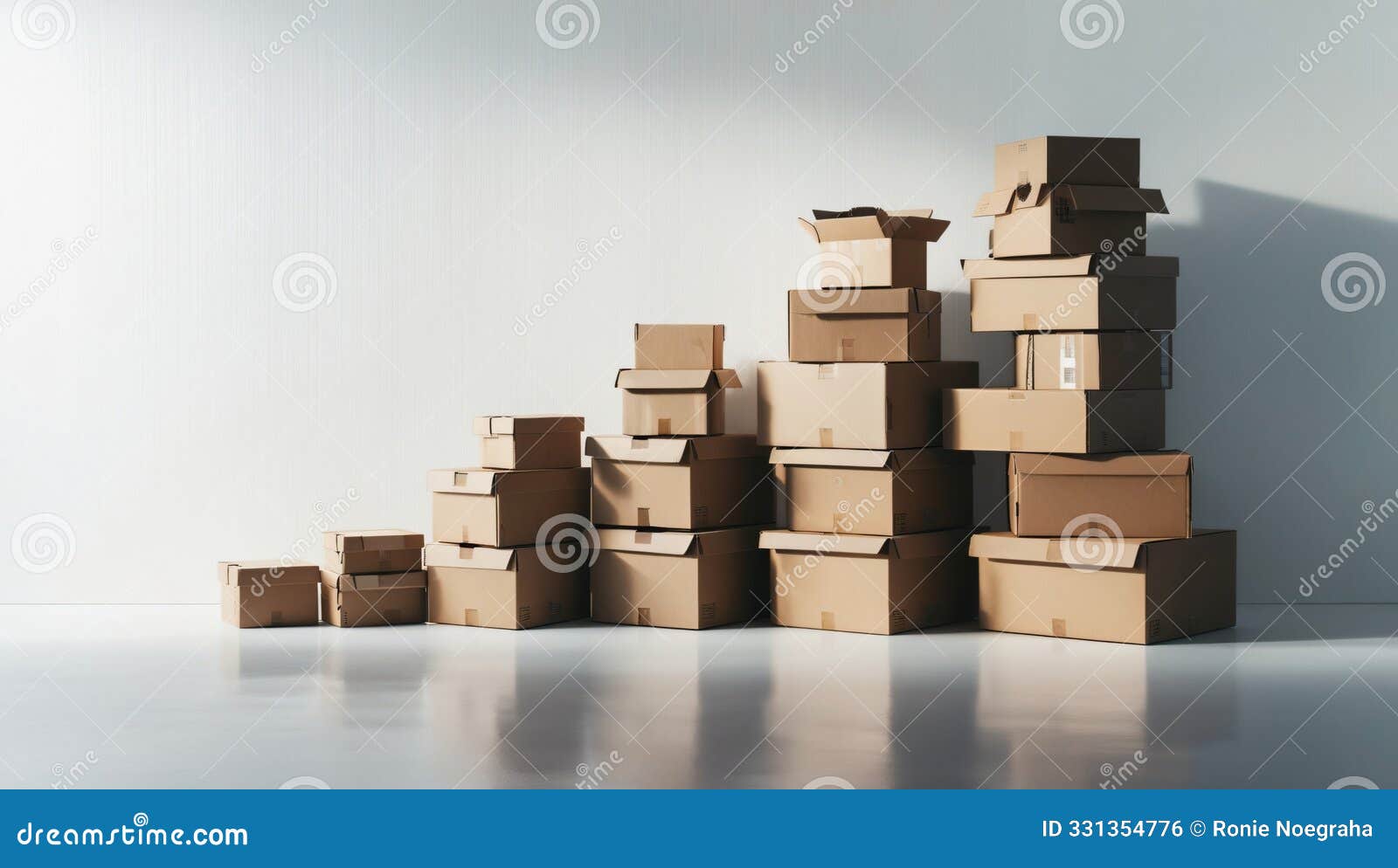 Stack of Cardboard Boxes in Various Sizes Stock Illustration ...