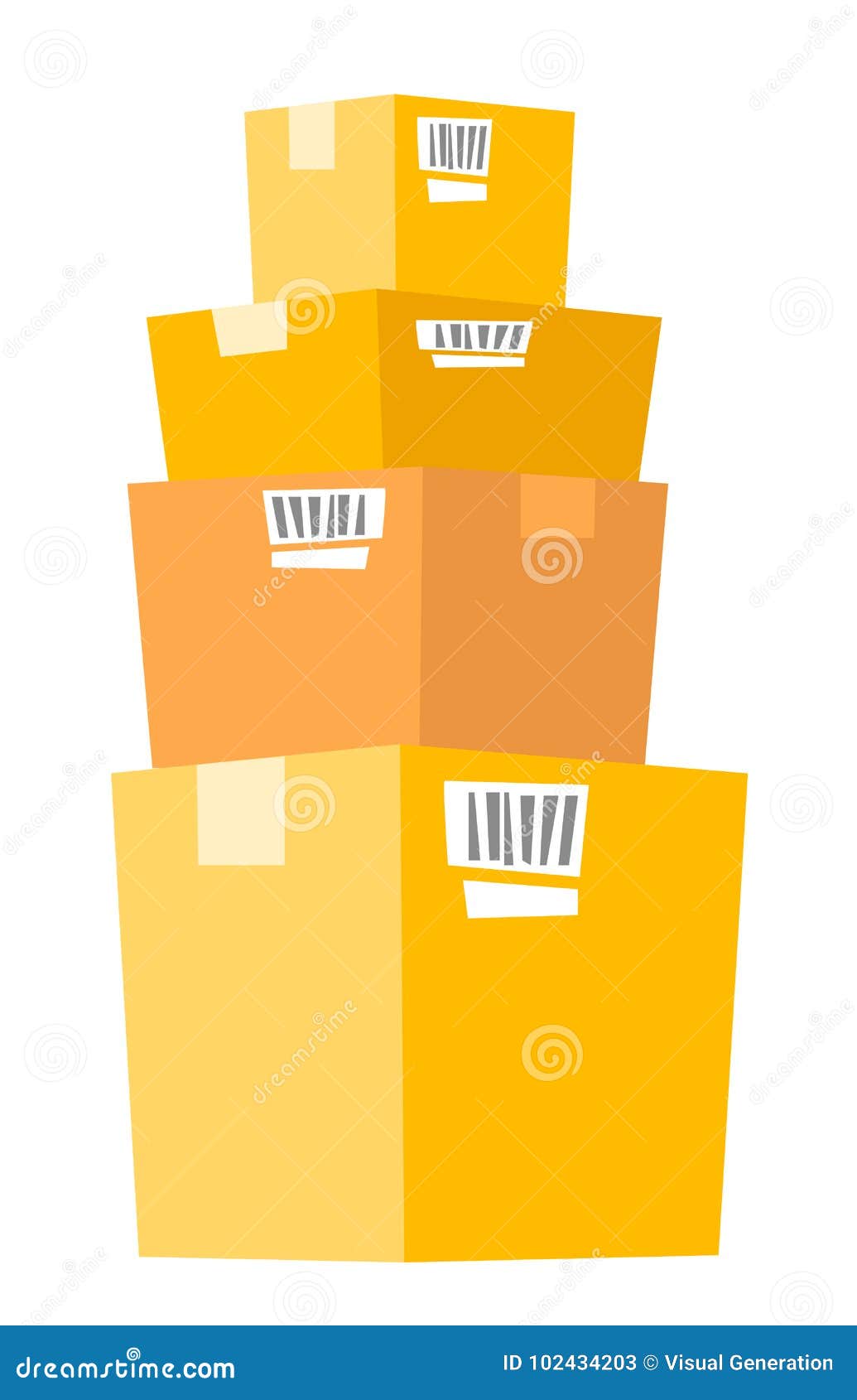 Stack of Cardboard Boxes Vector Illustration. Stock Vector ...