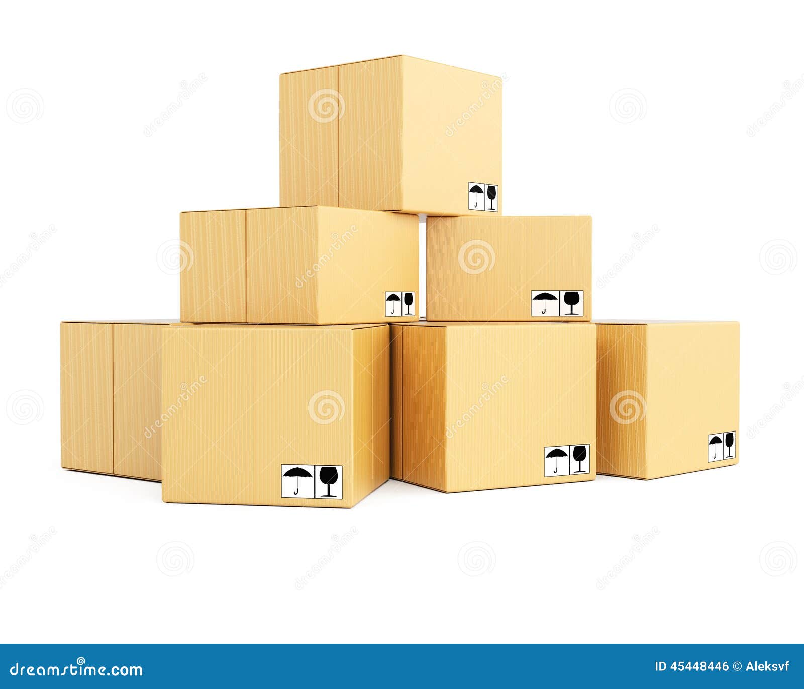 Stack of cardboard boxes stock illustration. Illustration of white ...
