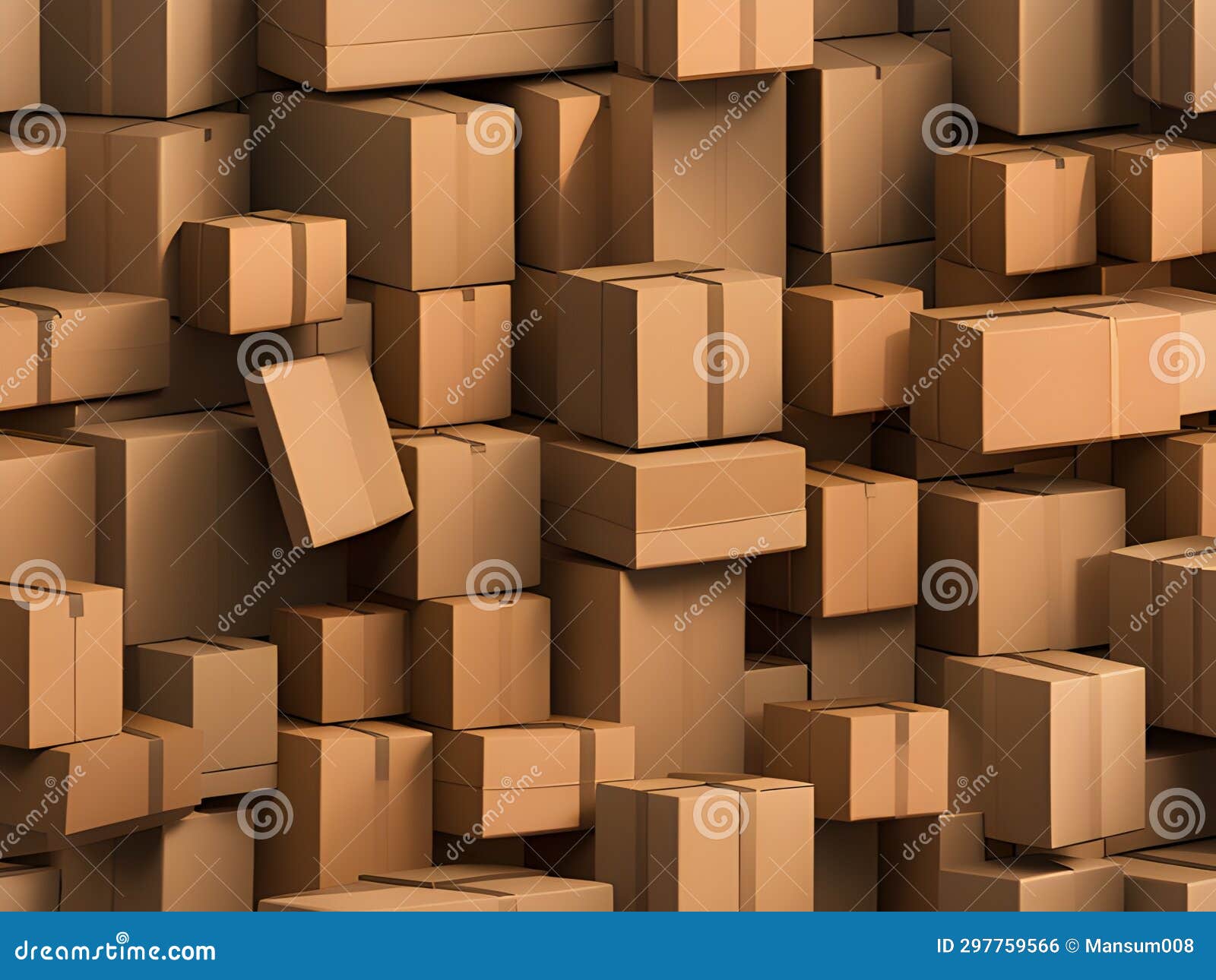 Stack of Cardboard Boxes on a Wooden Background Stock Illustration ...