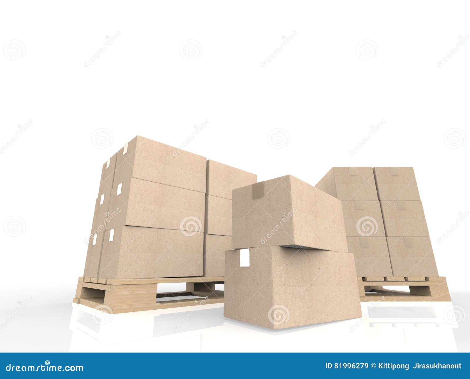 Stack of Cardboard Boxes on Wooden Pallet Stock Illustration ...
