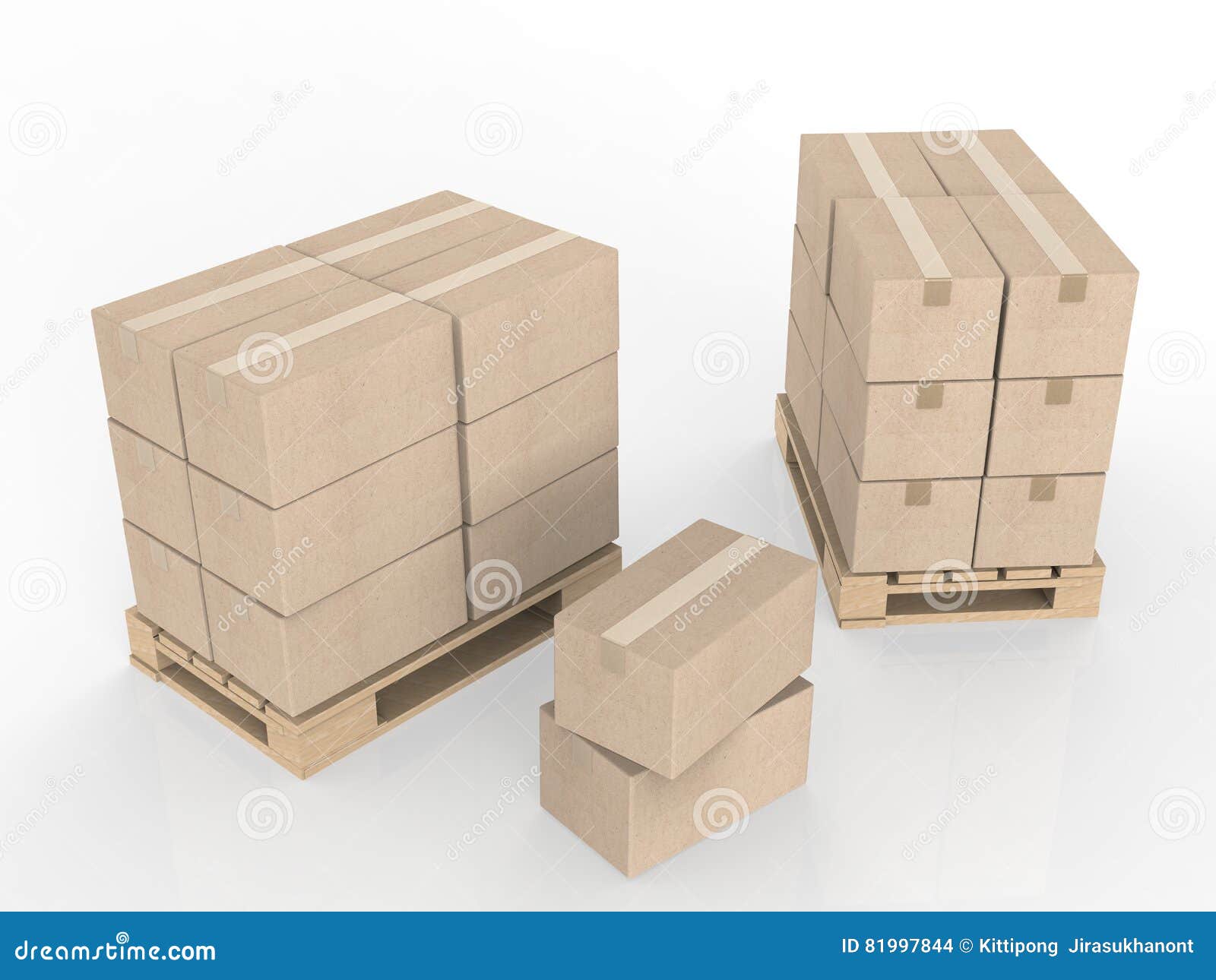 Stack of Cardboard Boxes on Wooden Pallet Stock Photo - Image of ...