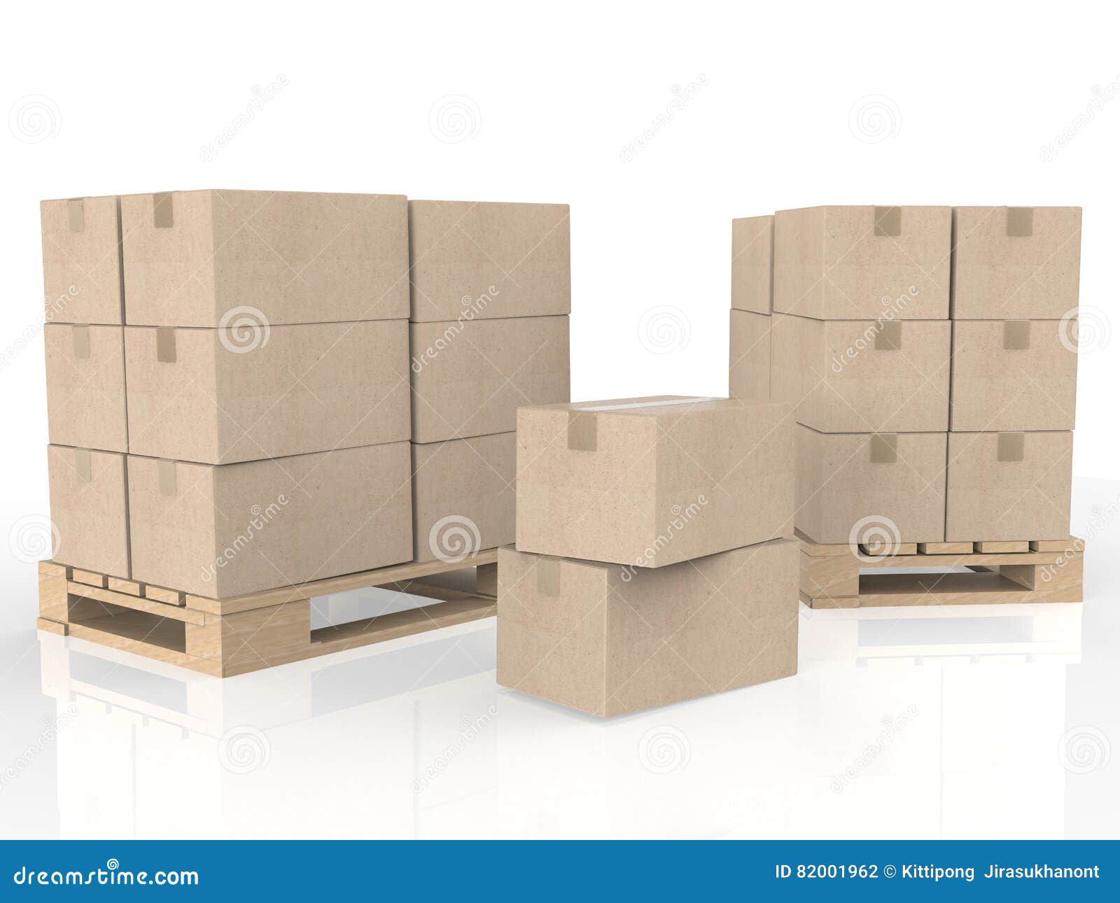 Stack of Cardboard Boxes on Wooden Pallet Stock Photo - Image of ...