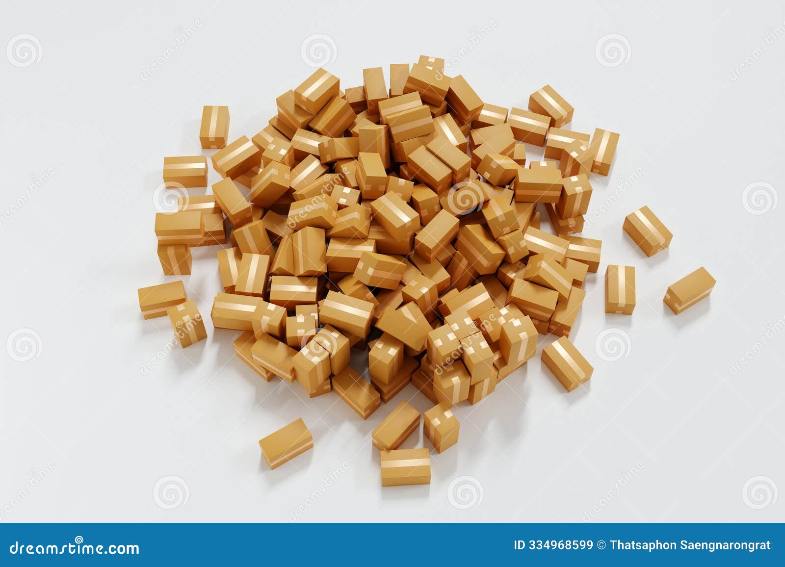 Stack of Cardboard Parcel Box Overflow, Shopping Delivery Shipping ...