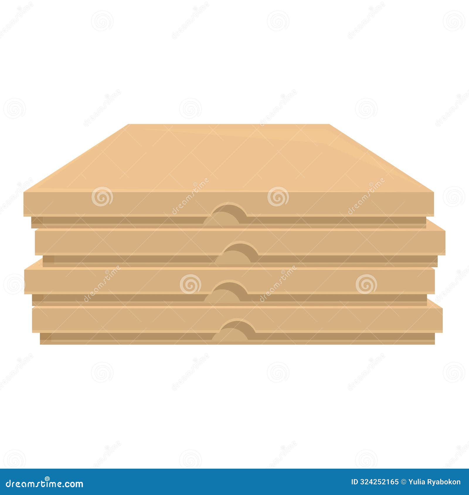 Stack of Cardboard Pizza Boxes for Delivery Service Stock Vector ...