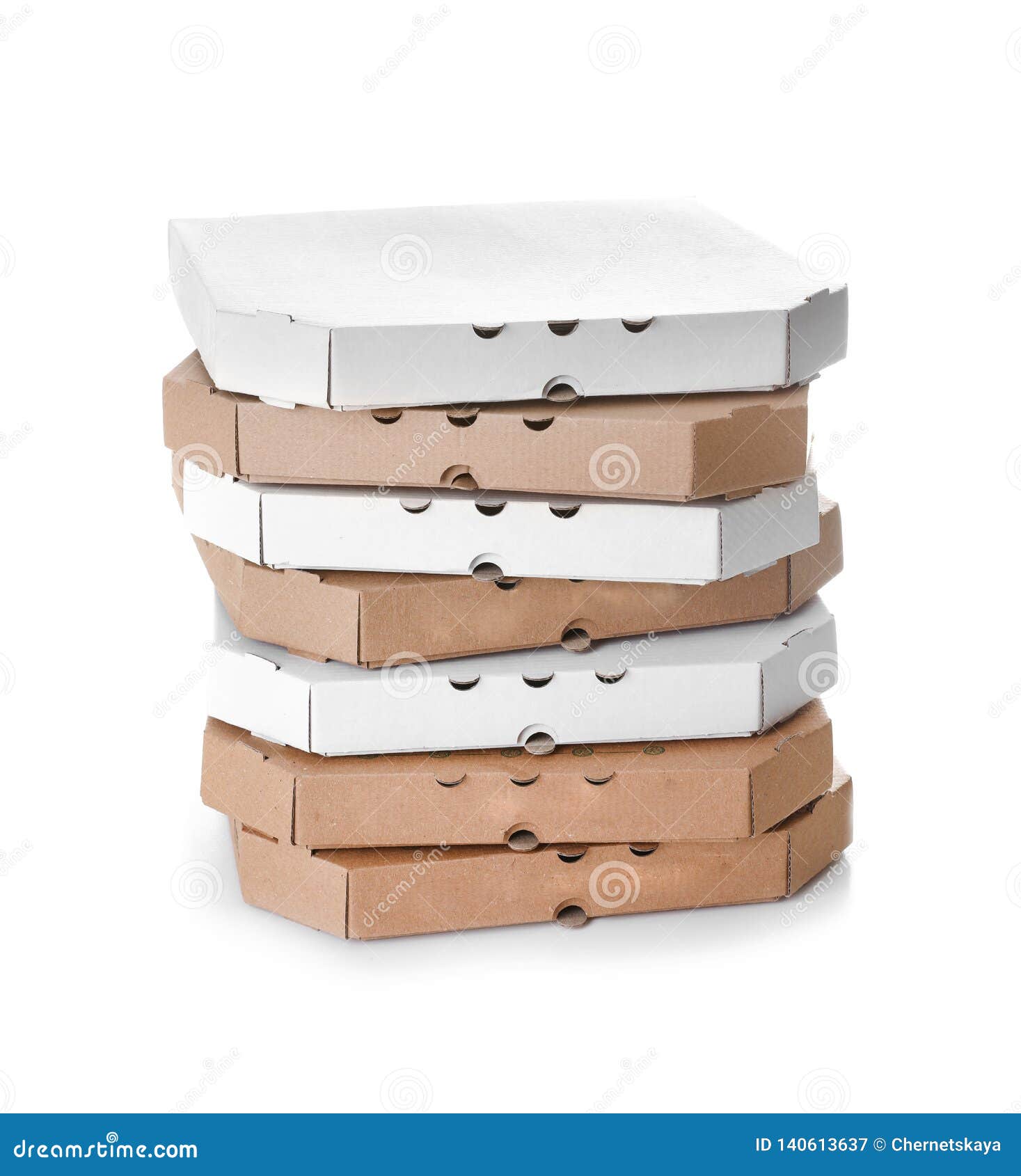 Stack of Cardboard Pizza Boxes on White Stock Image - Image of pizza ...