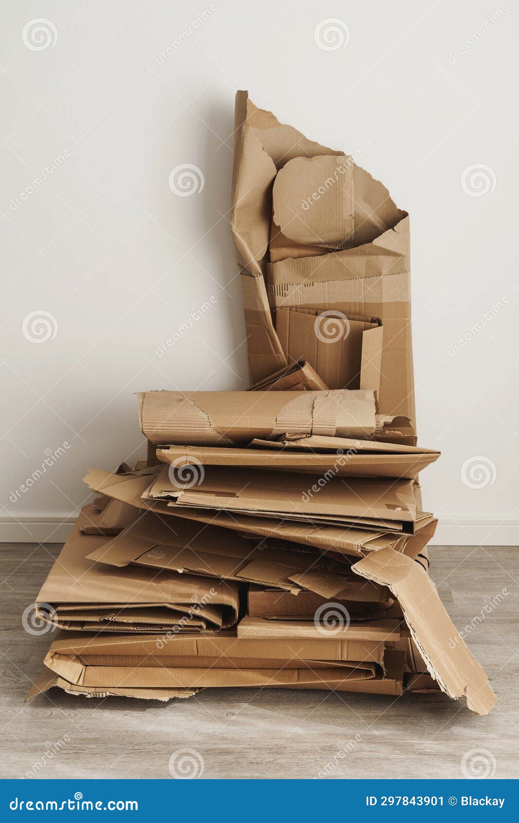 Stack of Cardboard Waste at Home. Concepts of Paper Recycling and Waste ...