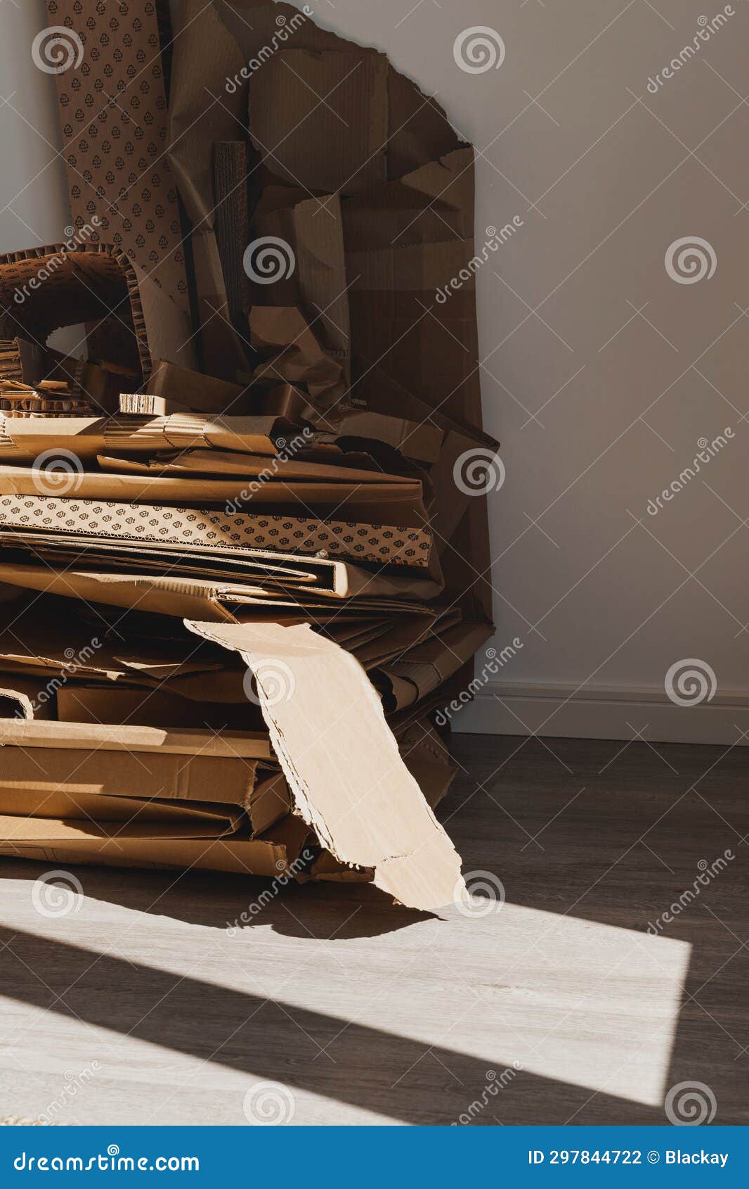 Stack of Cardboard Waste at Home. Concepts of Paper Recycling and Waste ...