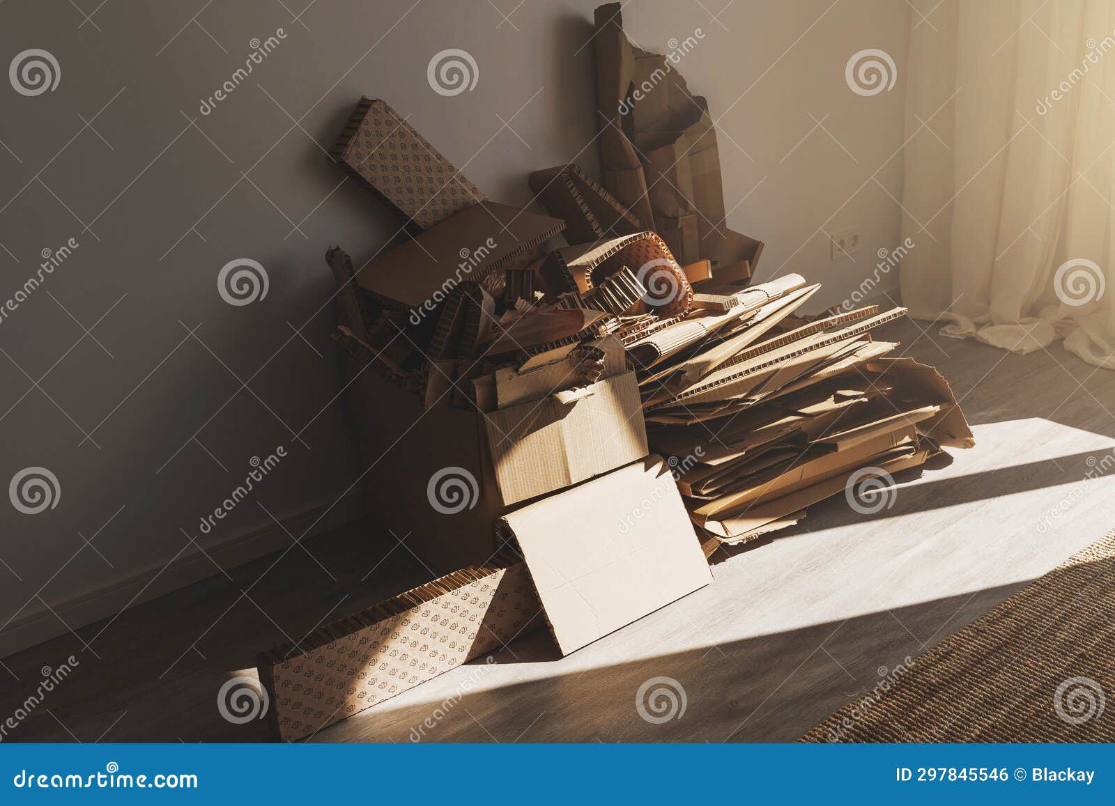 Stack of Cardboard Waste at Home. Concepts of Paper Recycling and Waste ...