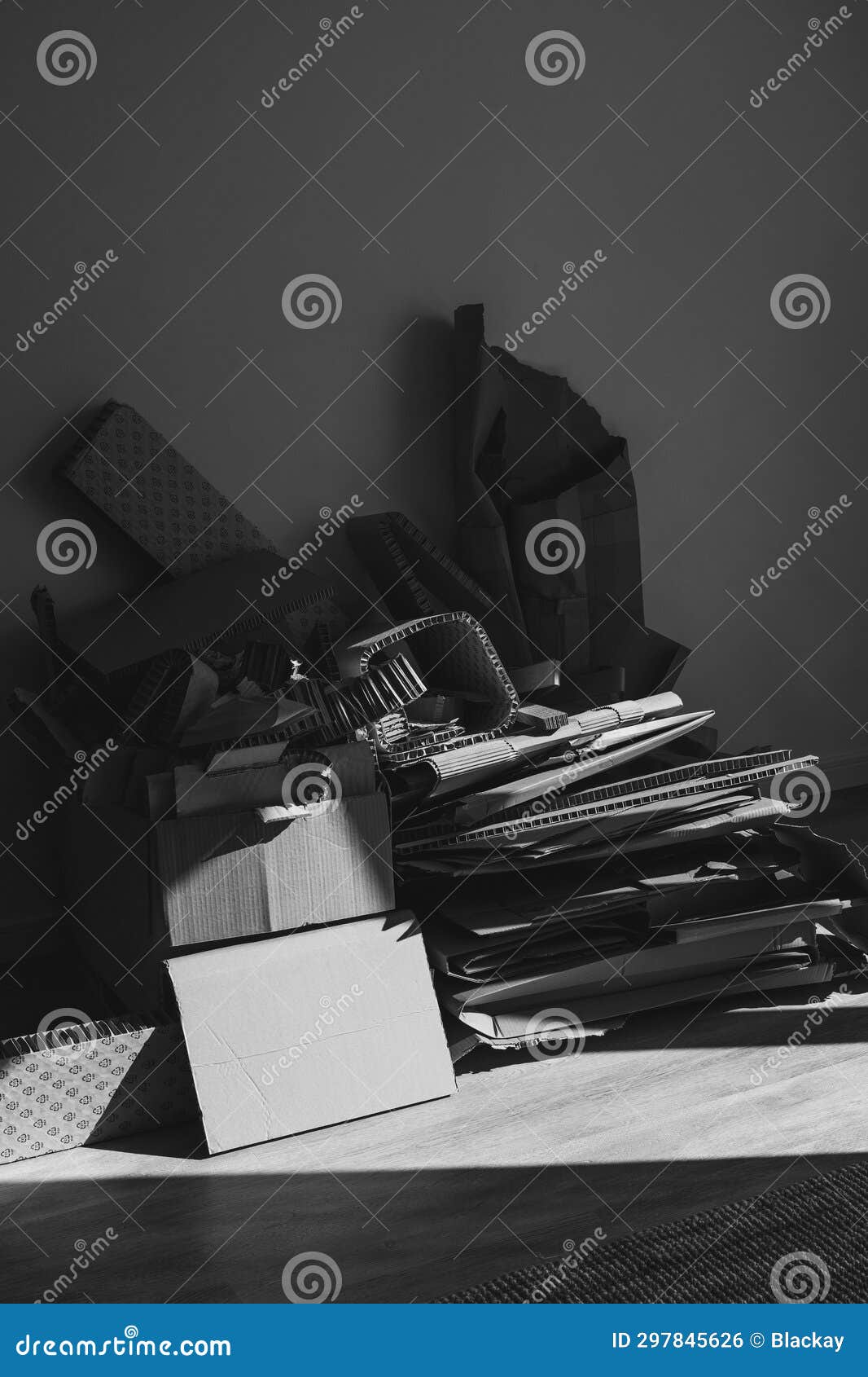 Stack of Cardboard Waste at Home. Concepts of Paper Recycling and Waste ...