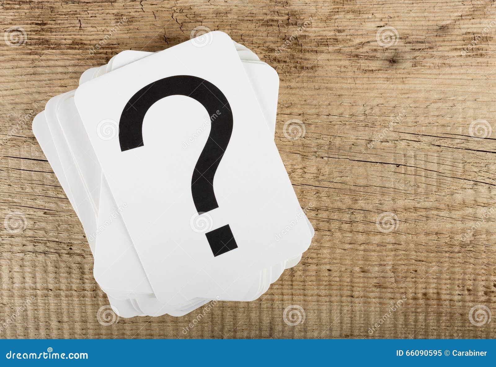 Stack of Cards with a Question Mark on Wooden Background Stock Image ...