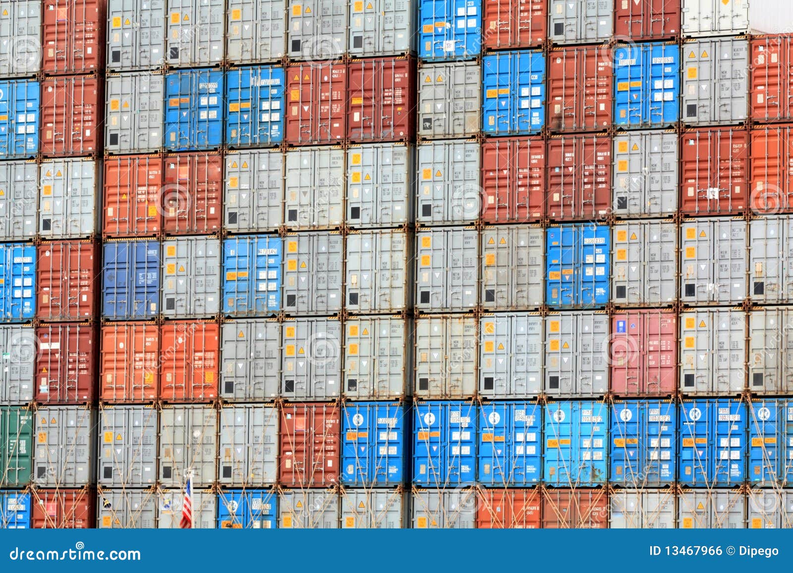 Stack of cargo container stock photo. Image of cargo - 13467966