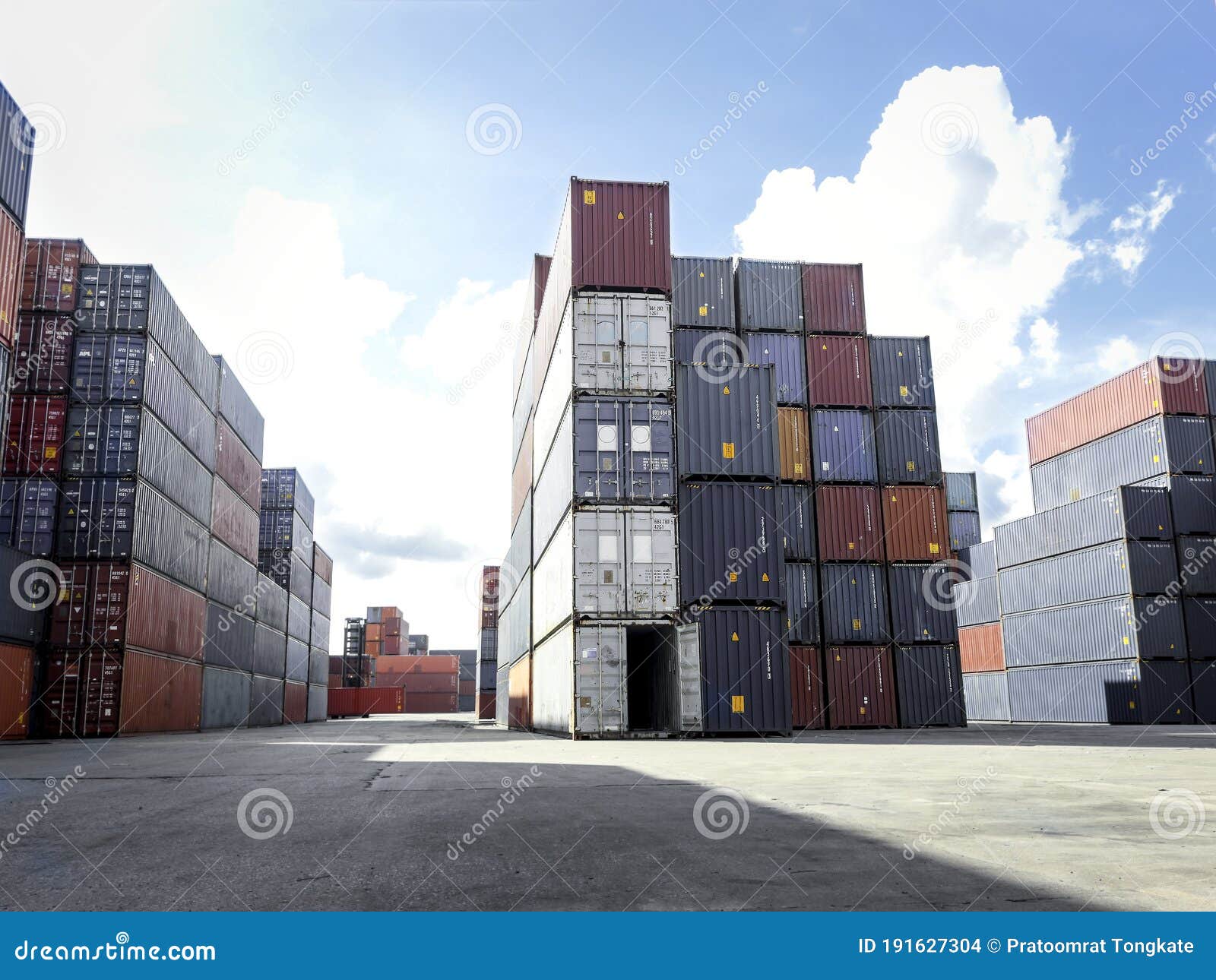 Stack Of Cargo Containers At The Docks Royalty-Free Stock Photo ...