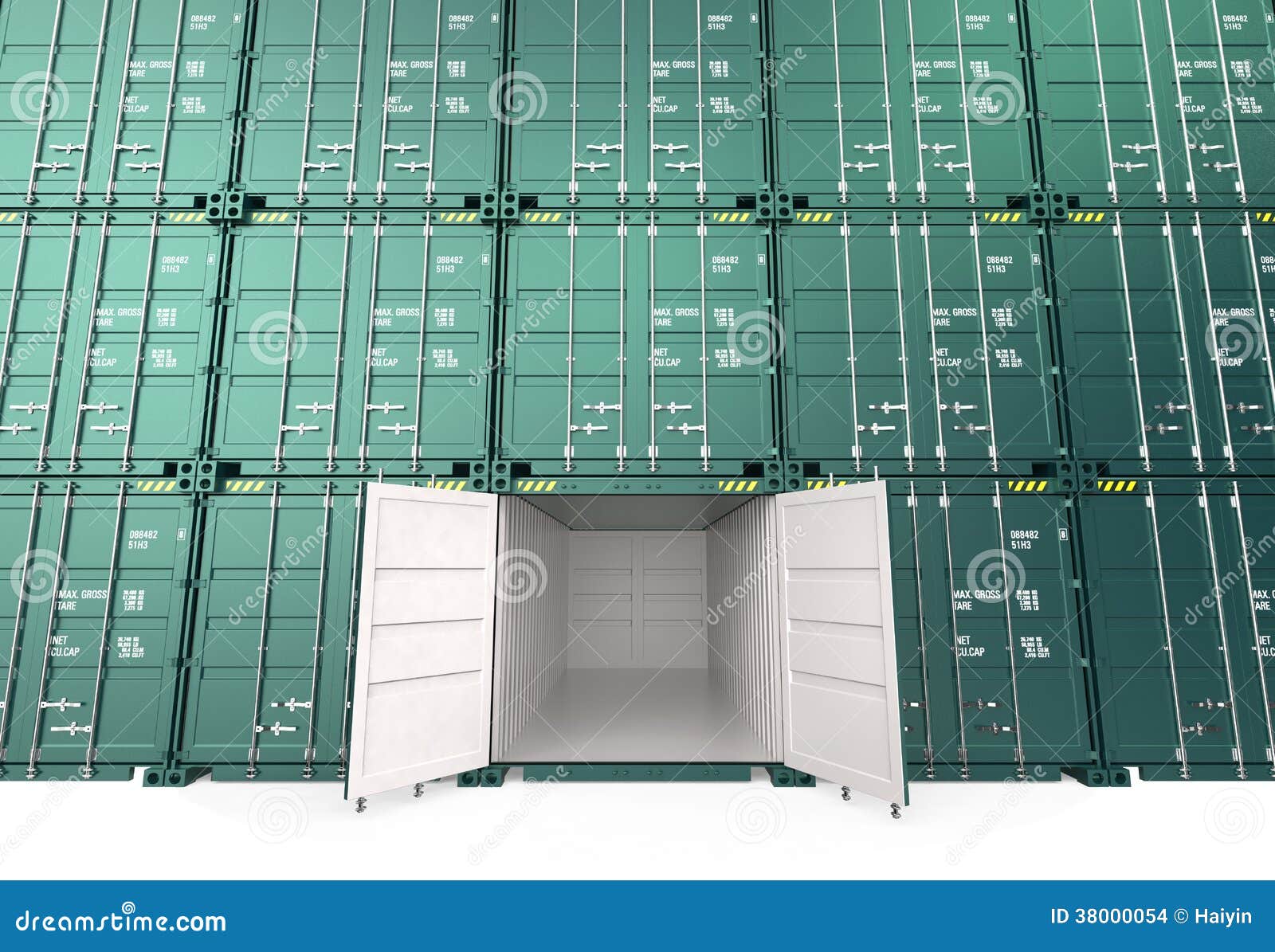 Stack Of Cargo Containers In A Harbor. Colorful Industrial Background ...