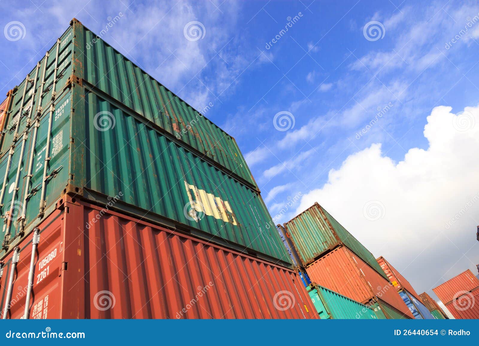 Stack of Cargo Containers stock photo. Image of delivery - 26440654