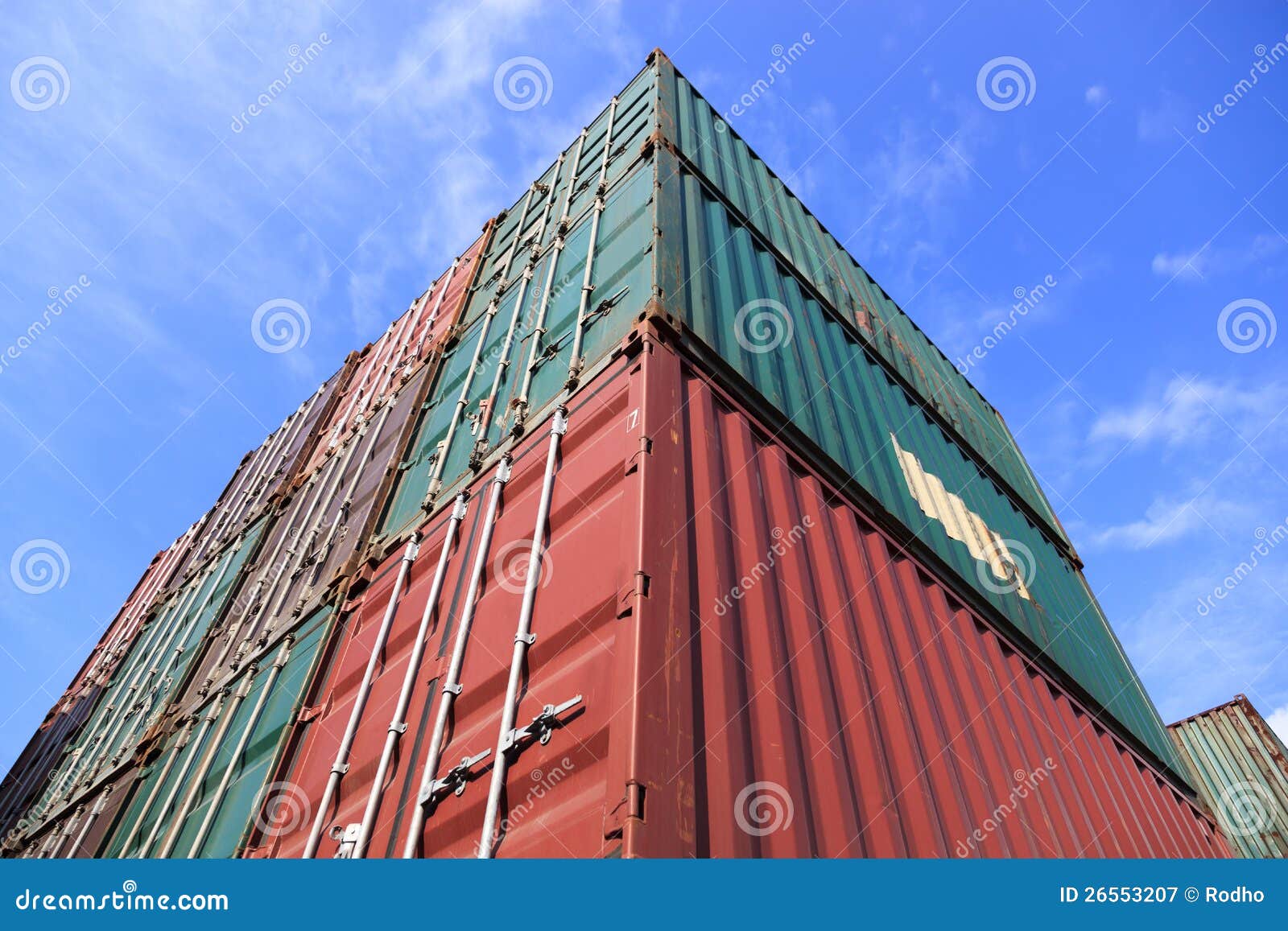 Stack Of Cargo Containers At Port Stock Photography | CartoonDealer.com ...