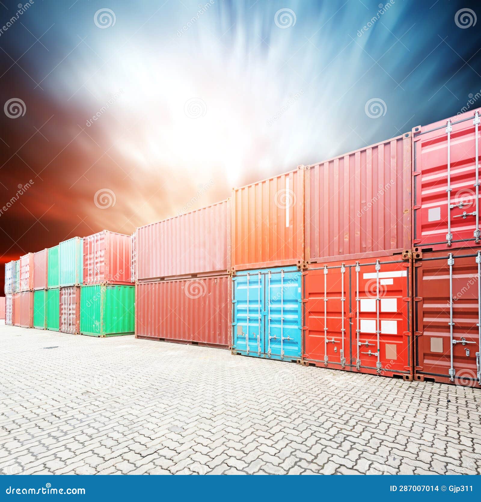 Stack of Cargo Containers at the Docks Stock Photo - Image of dockside ...