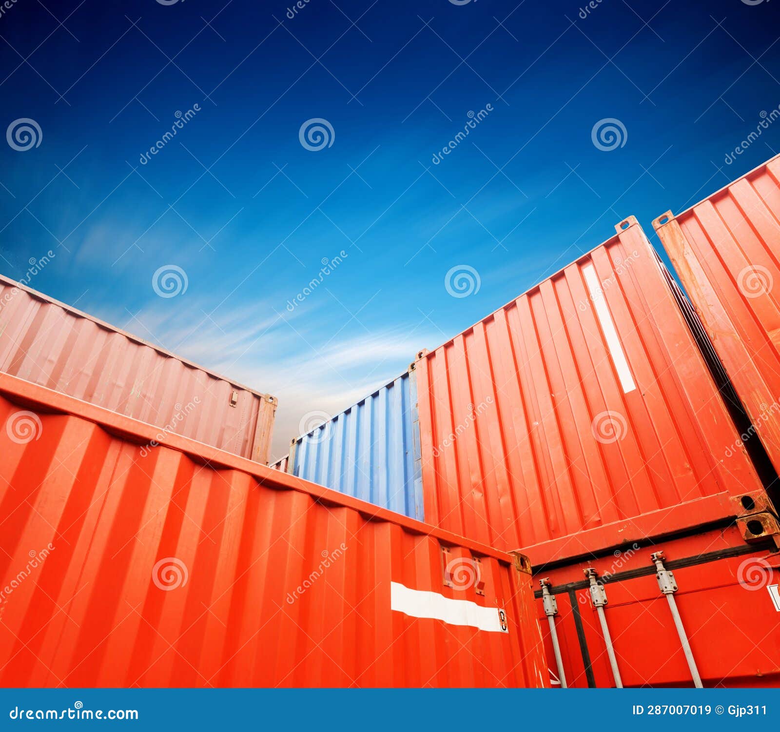 Stack of Cargo Containers at the Docks Stock Image - Image of export ...