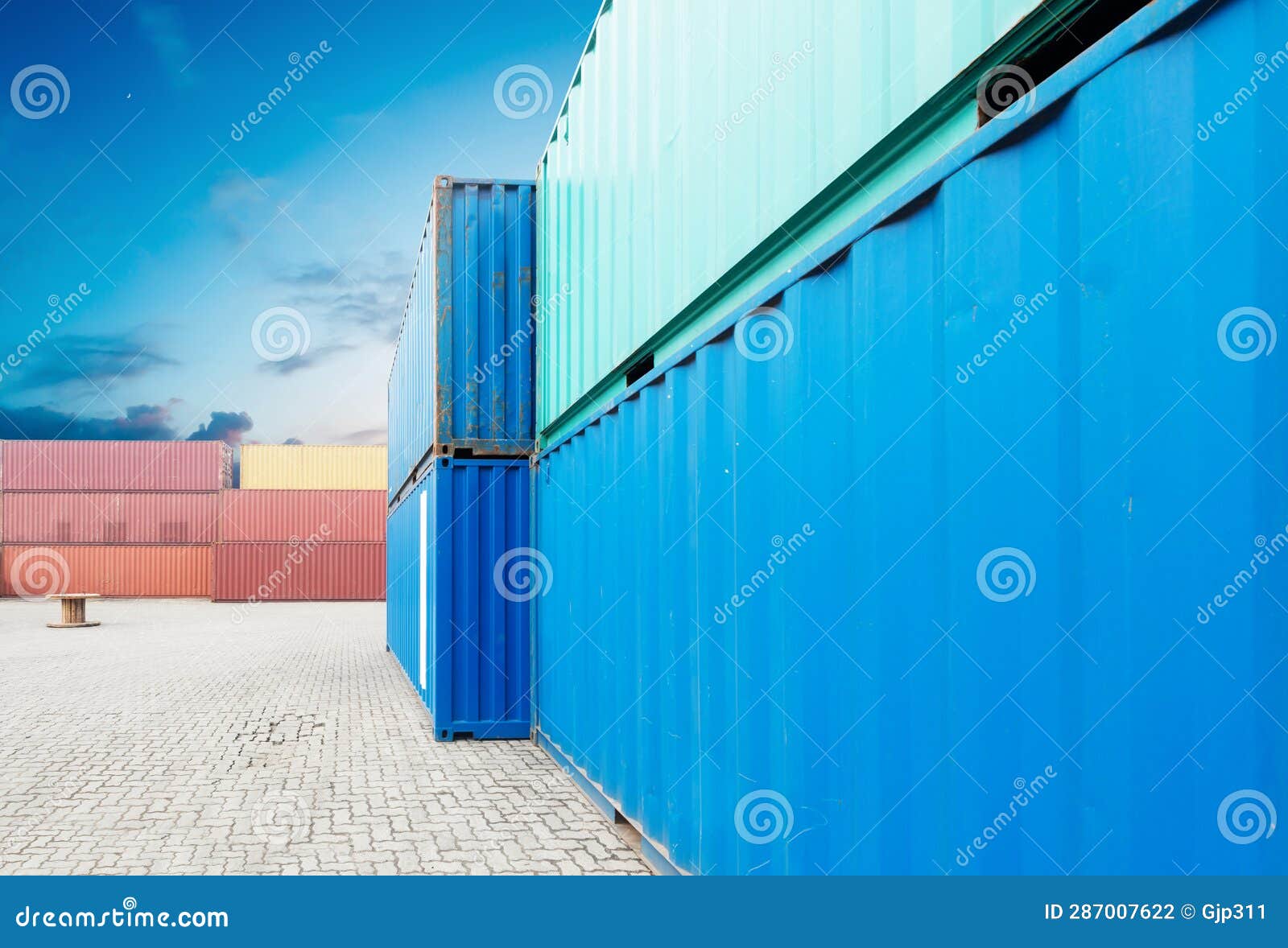 Stack Of Cargo Containers At The Docks Royalty-Free Stock Image ...