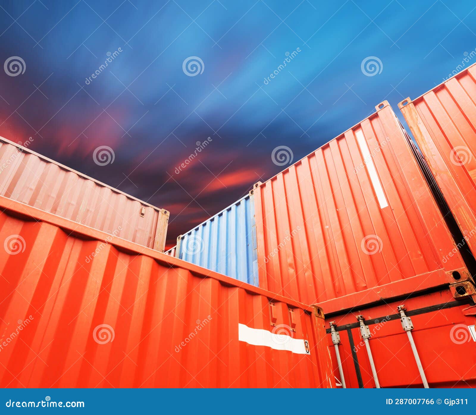 Stack of Cargo Containers at the Docks Stock Photo - Image of nautical ...