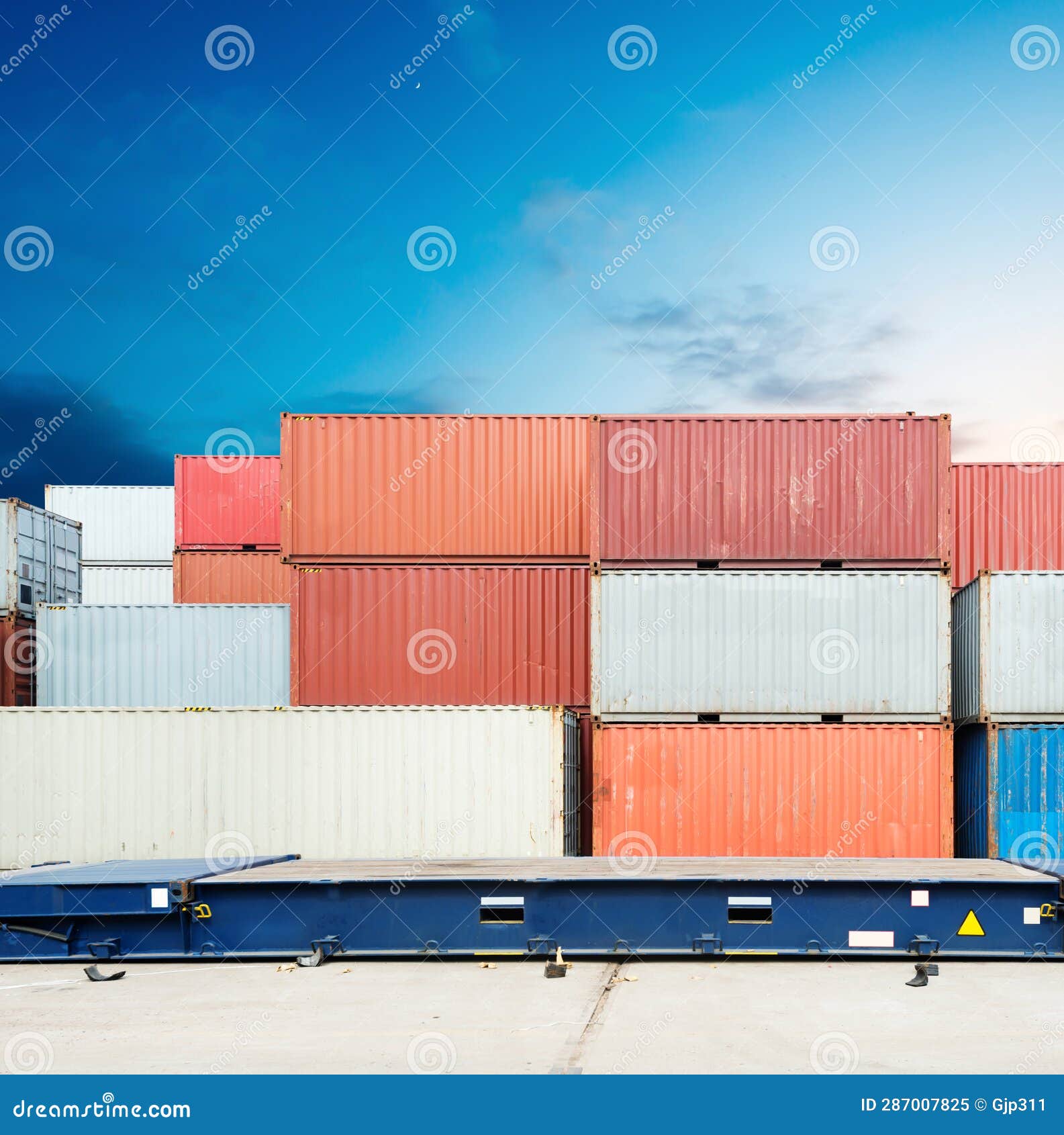 Stack of Cargo Containers at the Docks Stock Illustration ...